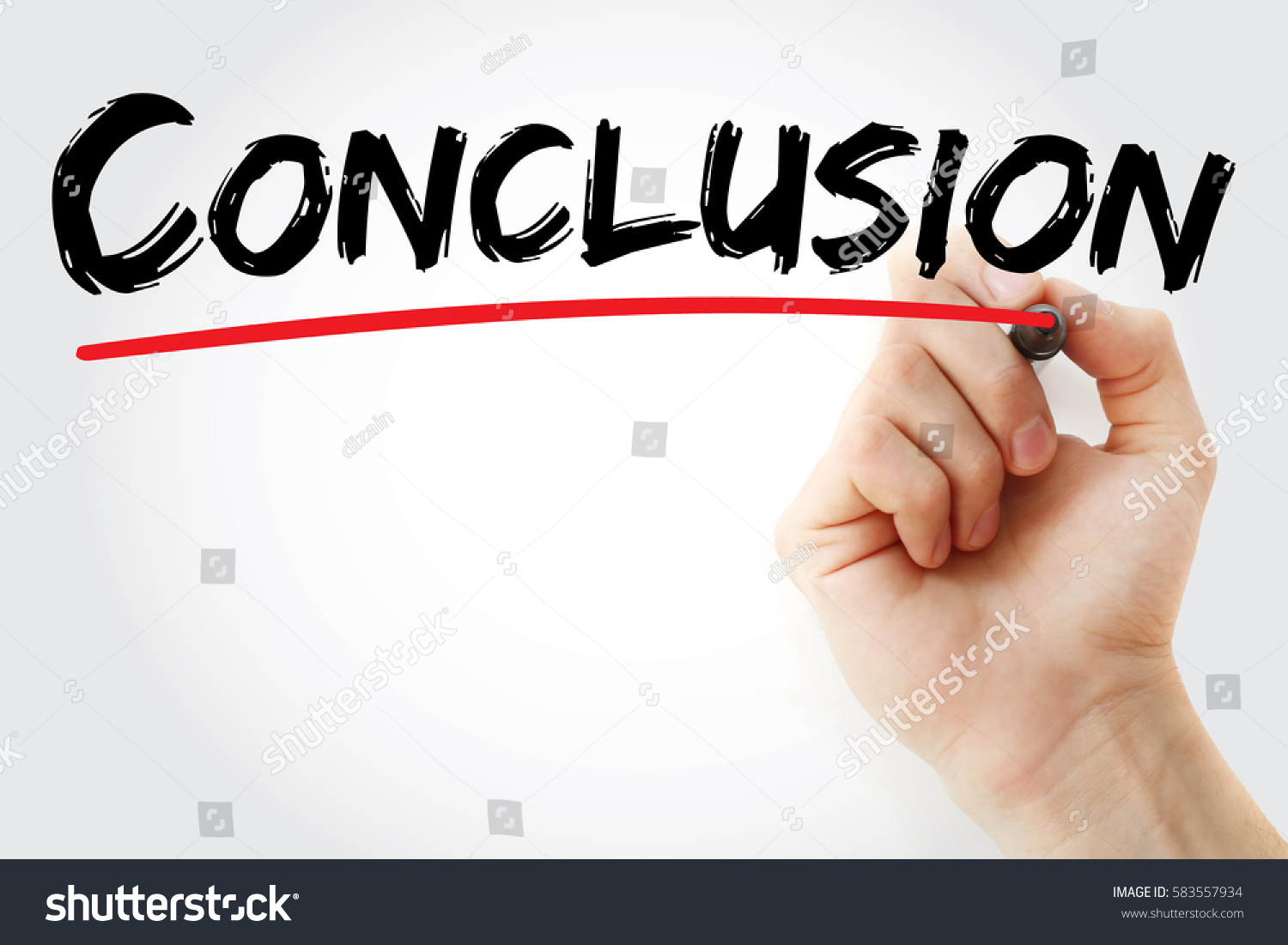 Escritura Manual Conclusión Con Marcador Fondo Foto De Stock 583557934 Shutterstock