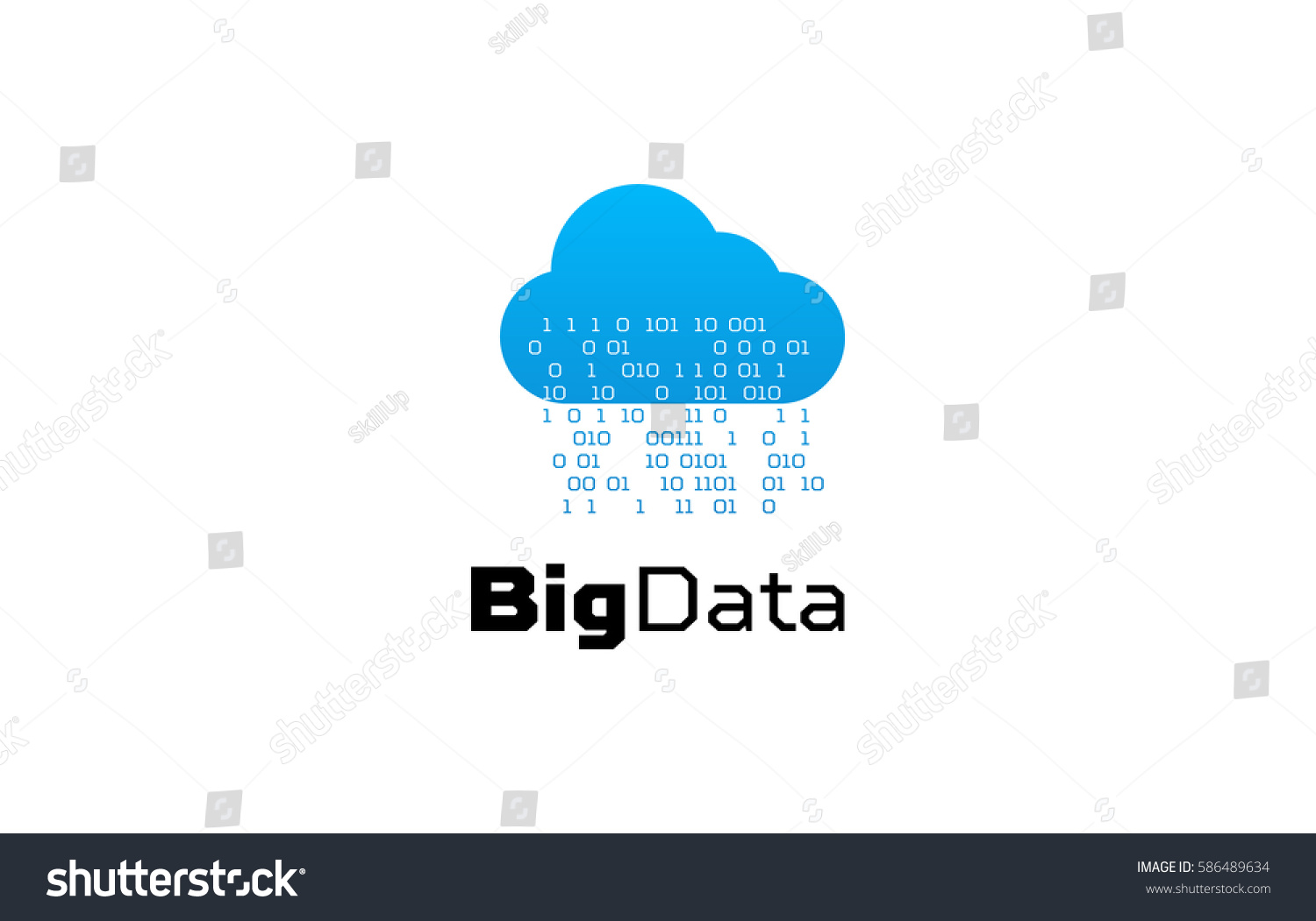 Big Data Cloud Storage Logo Minimalistic Stock Vector (Royalty Free ...
