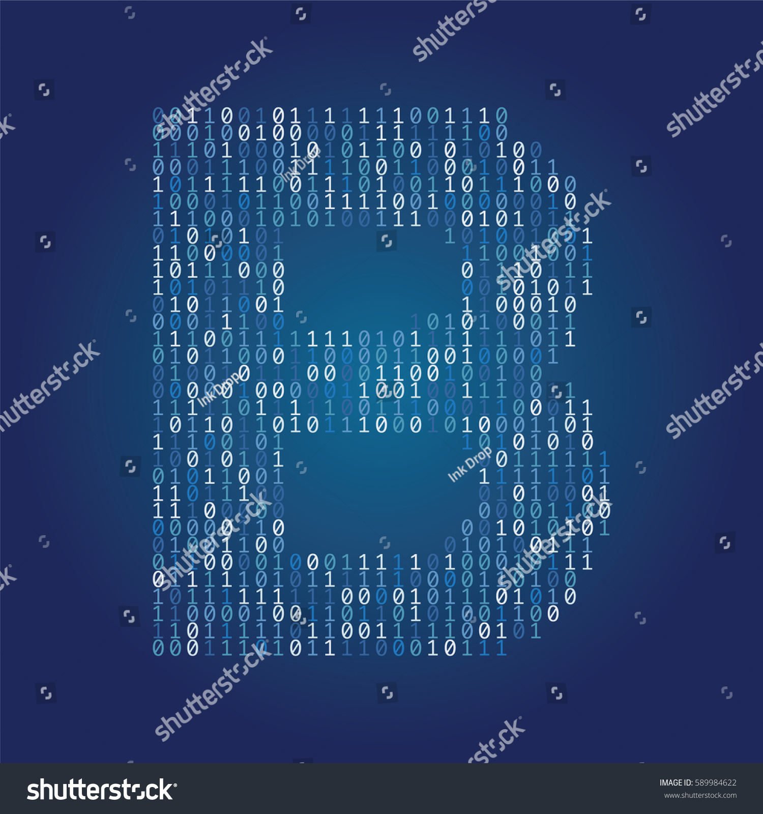 Letter B Made Binary Code Data Stock Vector (Royalty Free) 589984622 ...