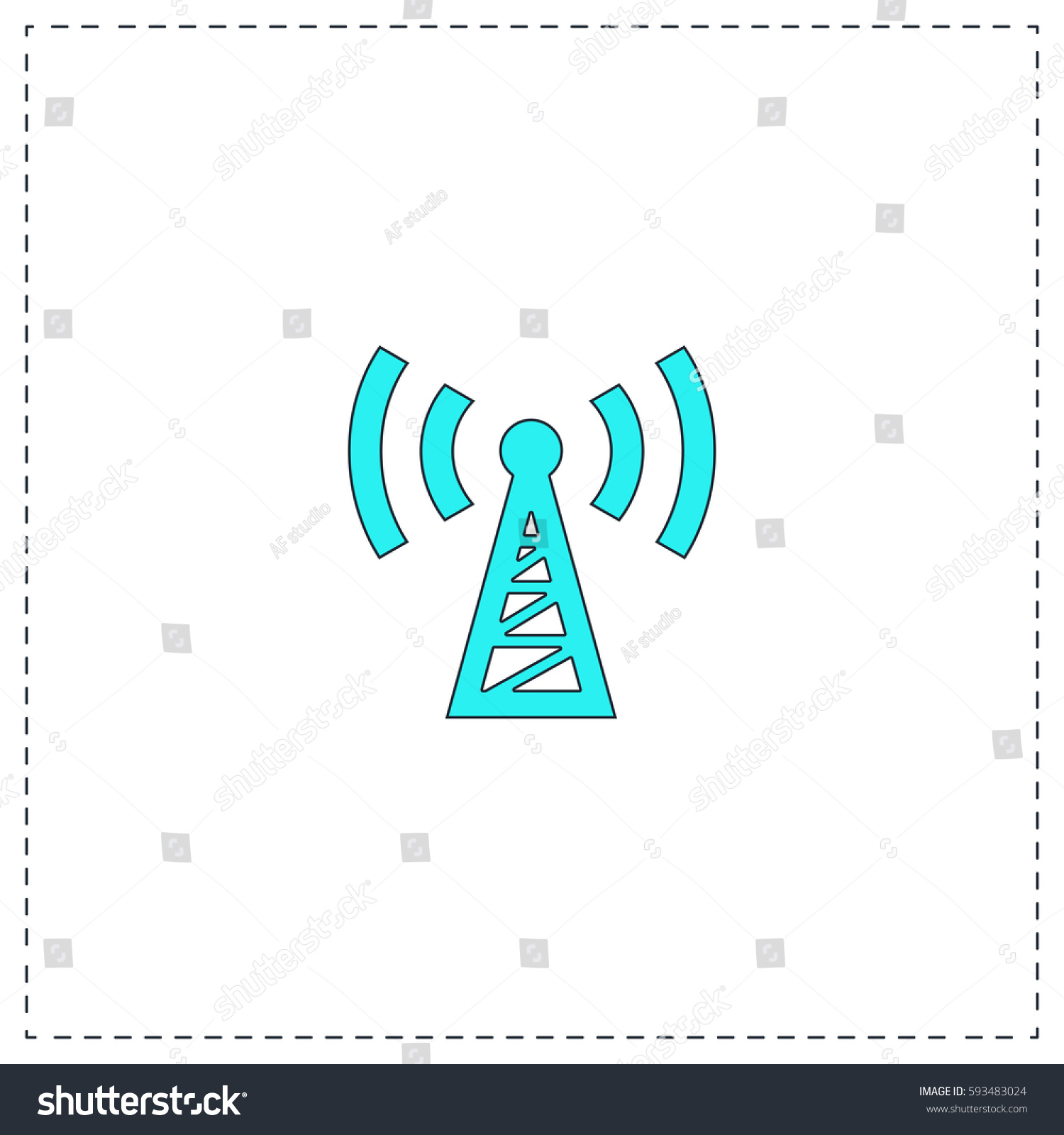 Transmitter Outline Vector Icon Black Editable Stock Vector Royalty