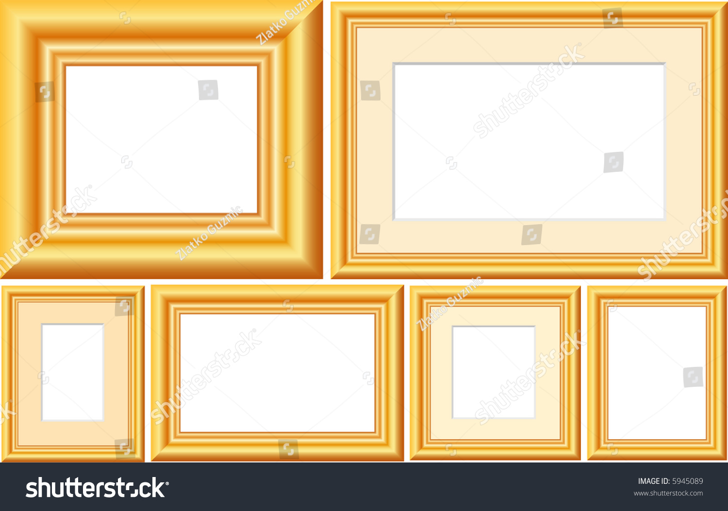 Vector Empty Golden Frames Stock Vector (Royalty Free) 5945089 ...