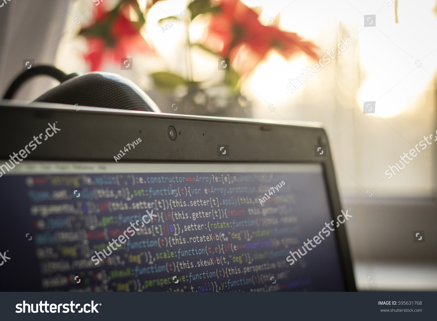 Laptop Screen Web Development Codelaptop Modern Stock Photo 595631768 ...