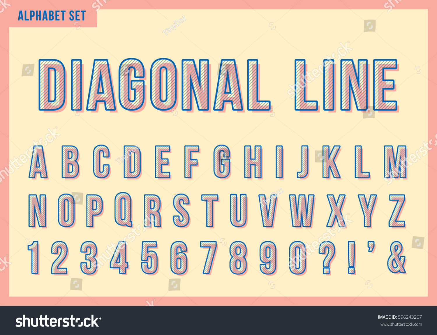 Diagonal Line Alphabet Letters Set Vector Stock Vector (Royalty Free ...