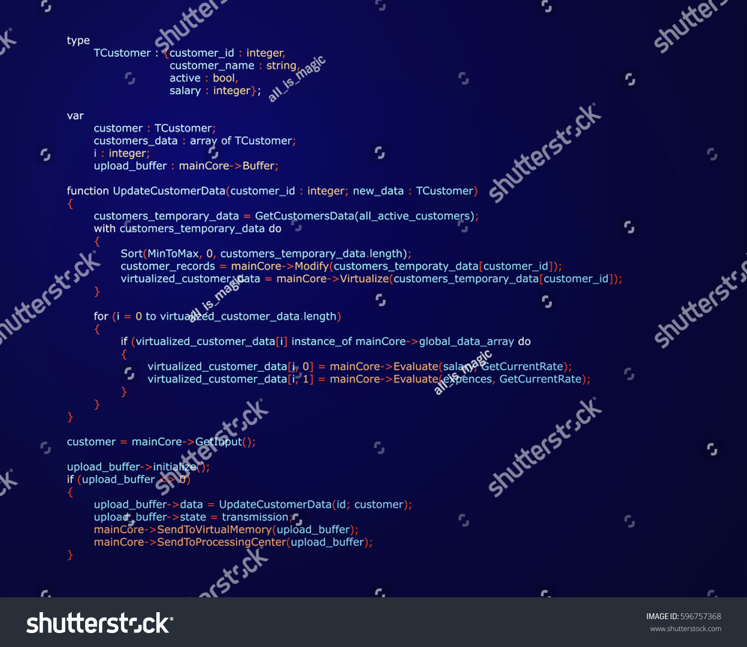 Abstract Background Program Code Programming Coding Stock Vector
