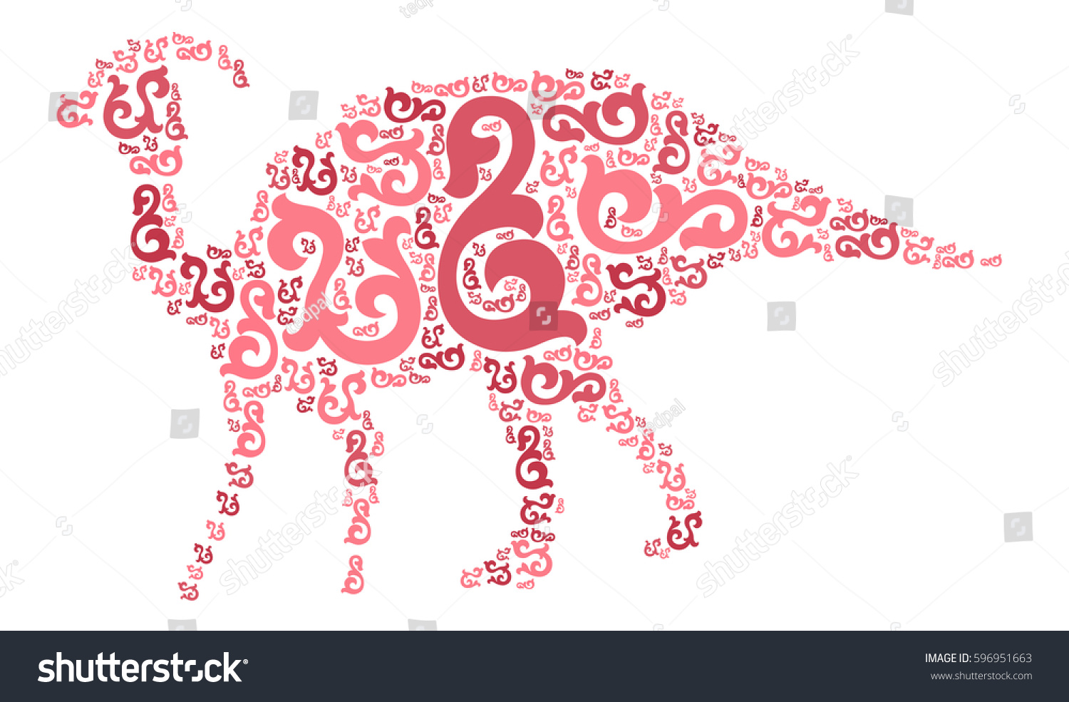 Dinosaur Shape Vector Design Illustration Stock Vector (Royalty Free ...