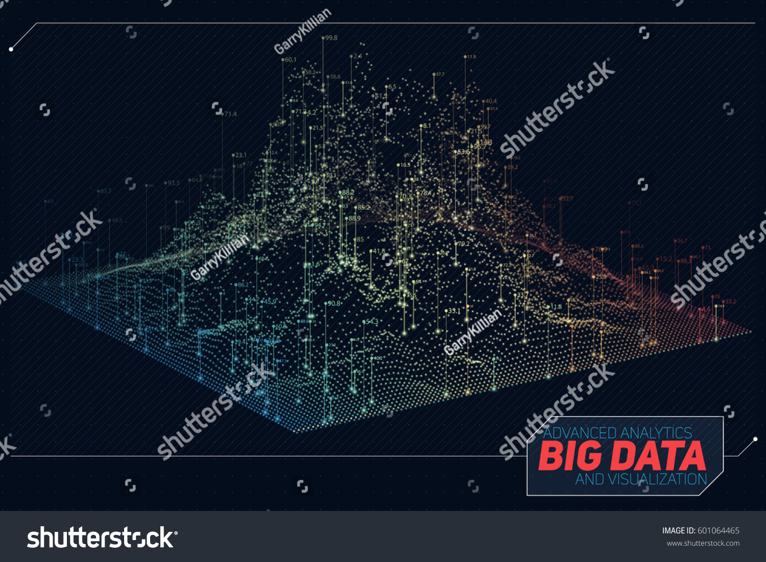 Vector Abstract 3d Big Data Visualization Stock Vector Royalty Free 601064465 Shutterstock