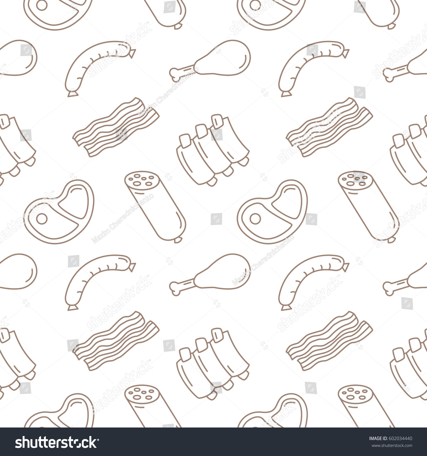 Meat Background Seamless Vector Pattern: стоковая векторная графика (без лицензионных платежей ...