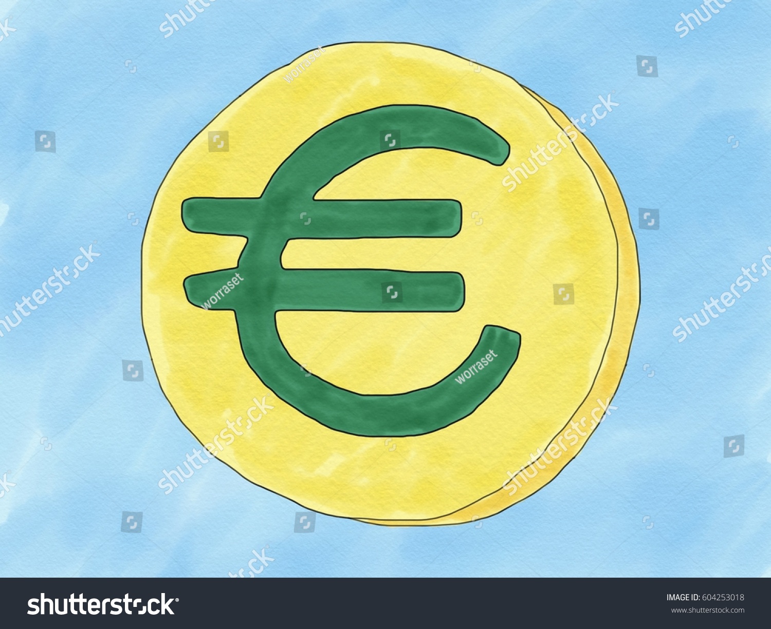 Abstract Hand Draw Doodle Euro Coin Stock Illustration 604253018 ... Abstract Hand Draw Doodle Euro Coin Stock Illustration 604253018 ...