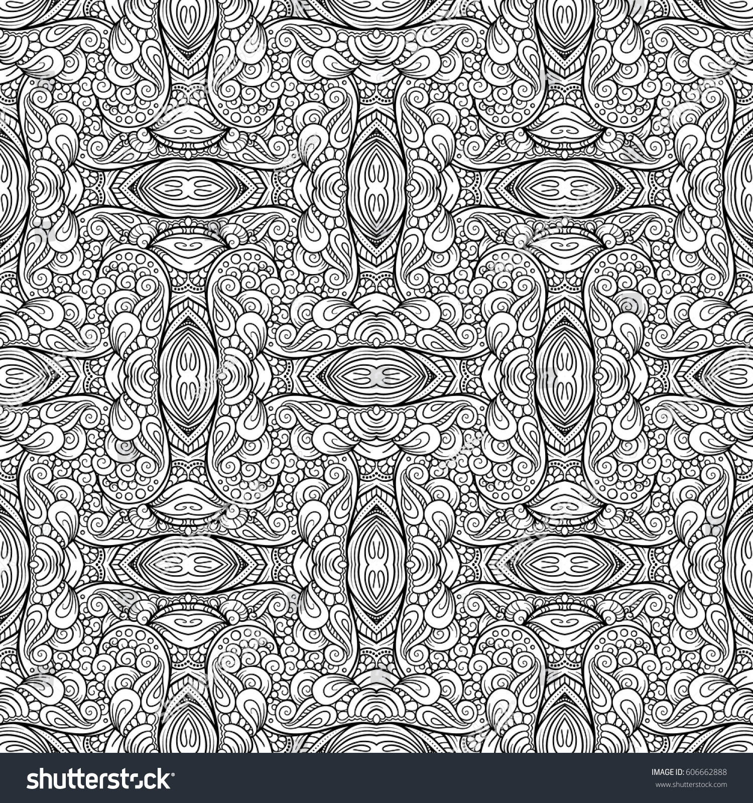 Vector Black White Decorative Elements Seamless Stock Vector Royalty
