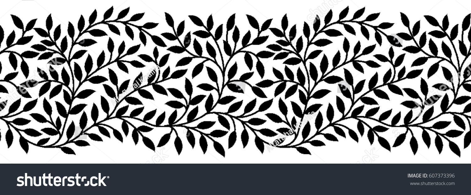 Leaf Border Vector Stock Vector (Royalty Free) 607373396 | Shutterstock