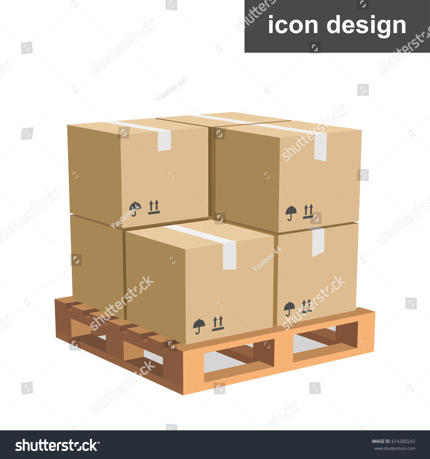 Vector Icon Cargo Boxes Pallet Stock Vector Royalty Free 614300243 Shutterstock