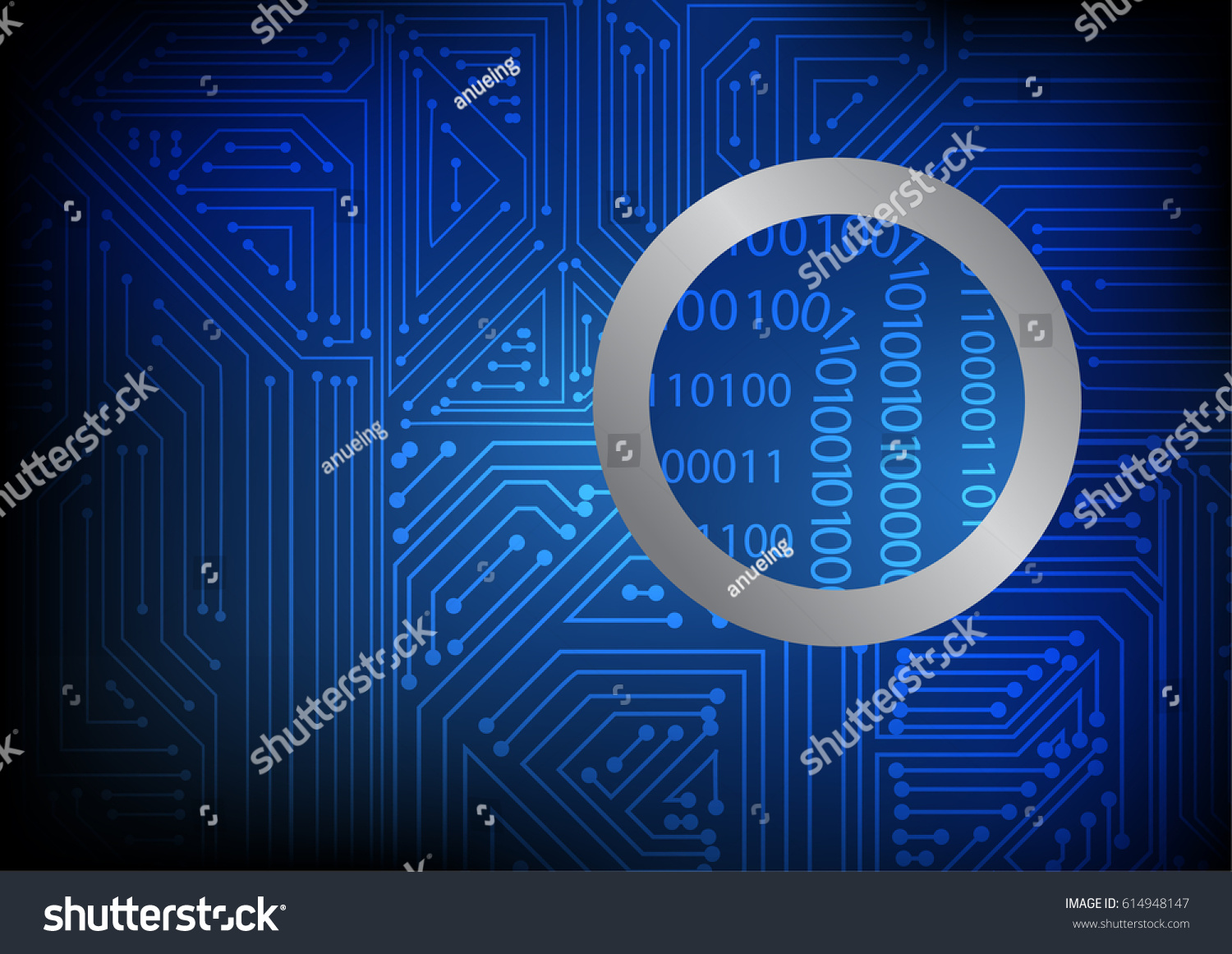 Vector Binary Code Electronic Circuit Board Stock Vector (Royalty Free ...