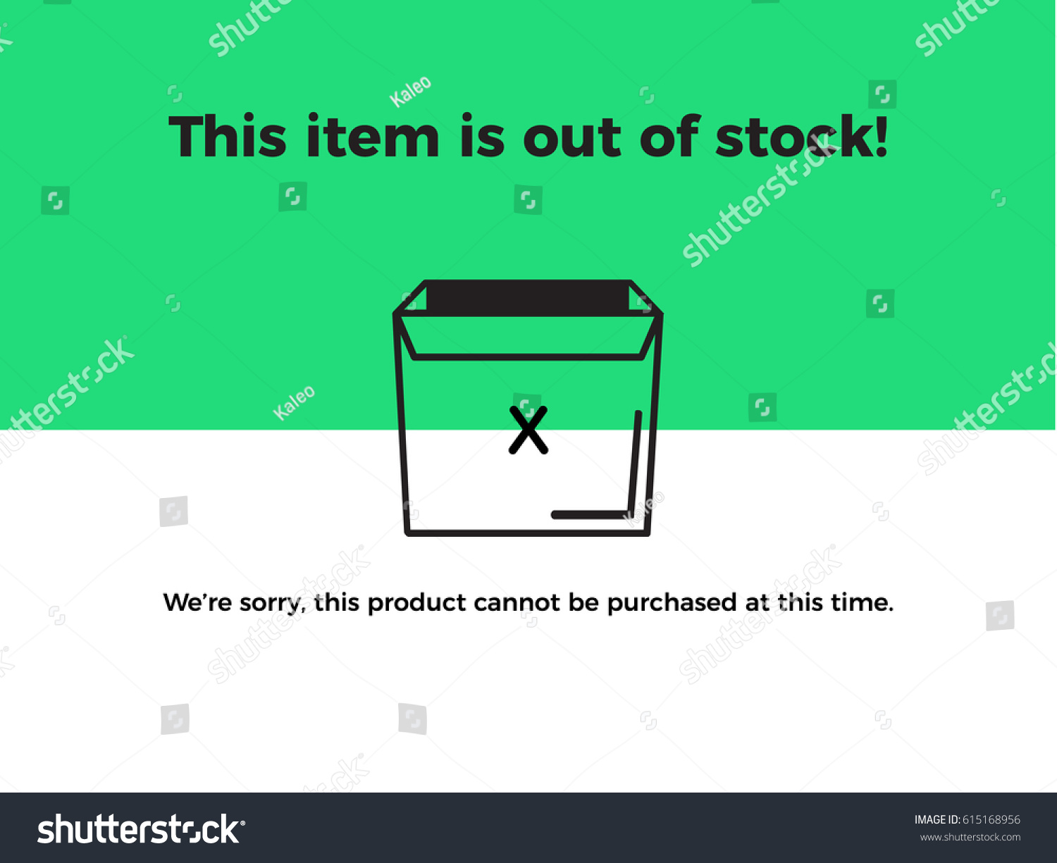 Item Out Stock Concept Ui Ux Stock Vector Royalty Free 615168956