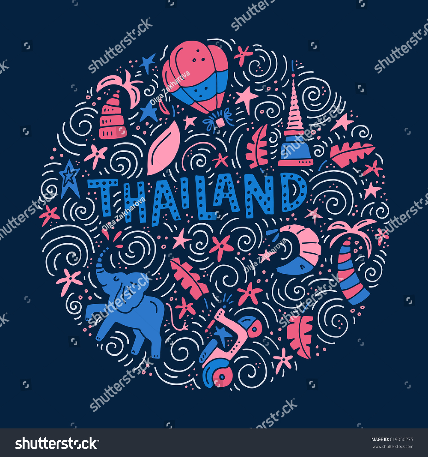Drawing Thai Symbols Sign Made Custom เวกเตอร์สต็อก ปลอดค่าลิขสิทธิ์ 619050275 Shutterstock