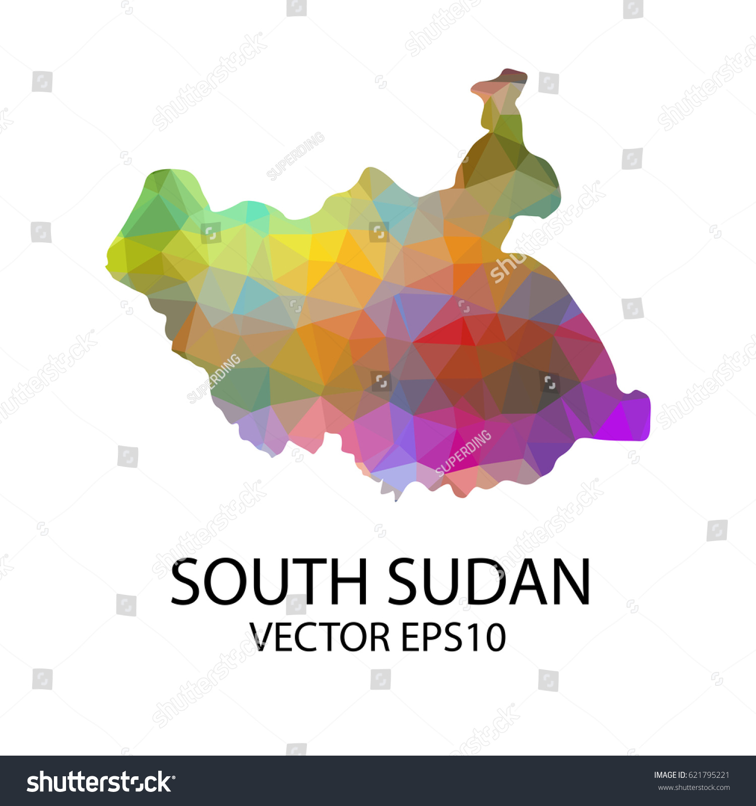 Vector Color Map South Sudan Vector Stock Vector (Royalty Free ...