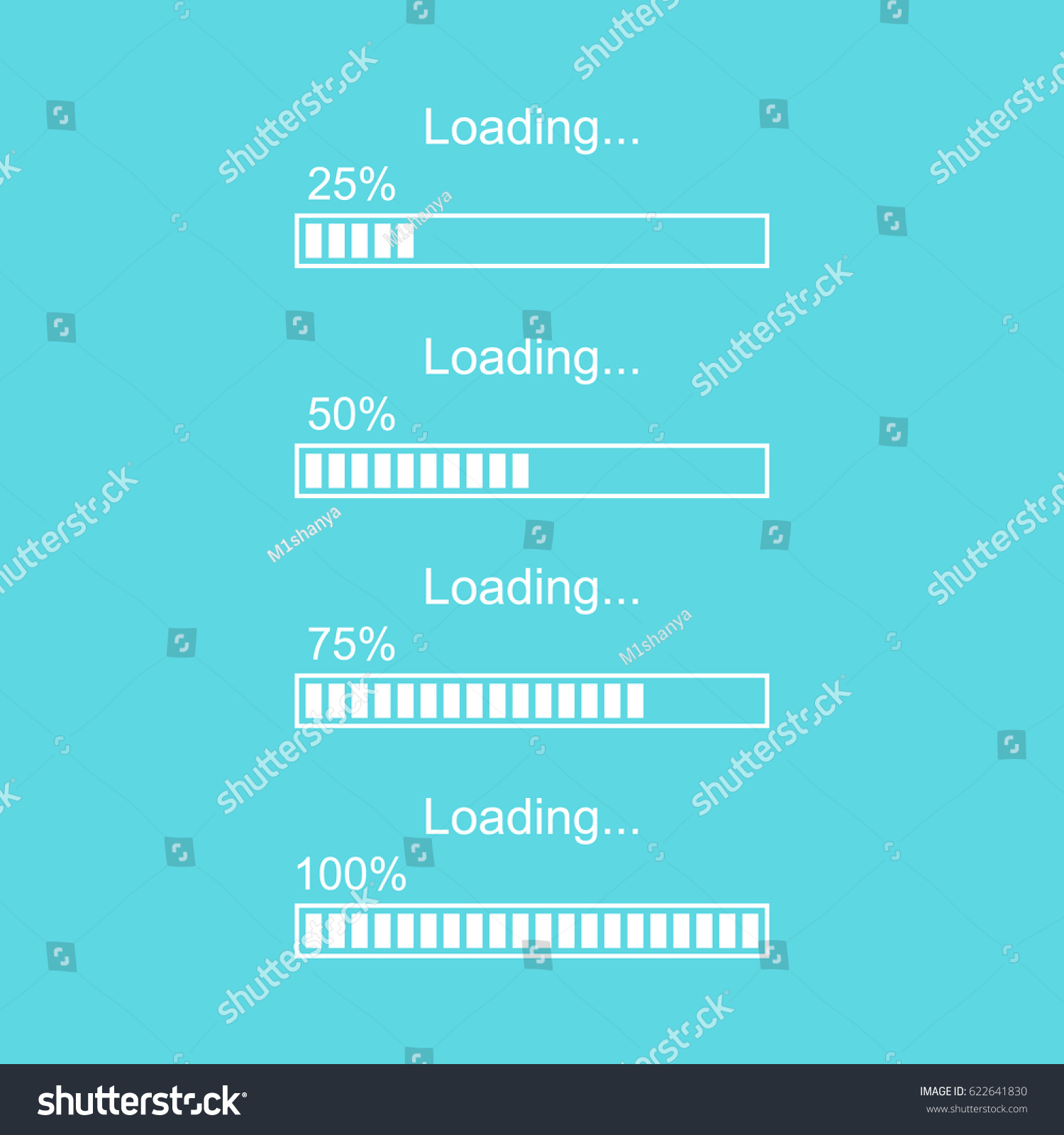Vector Progress Loading Bar Stock Vector (Royalty Free) 622641830 ...