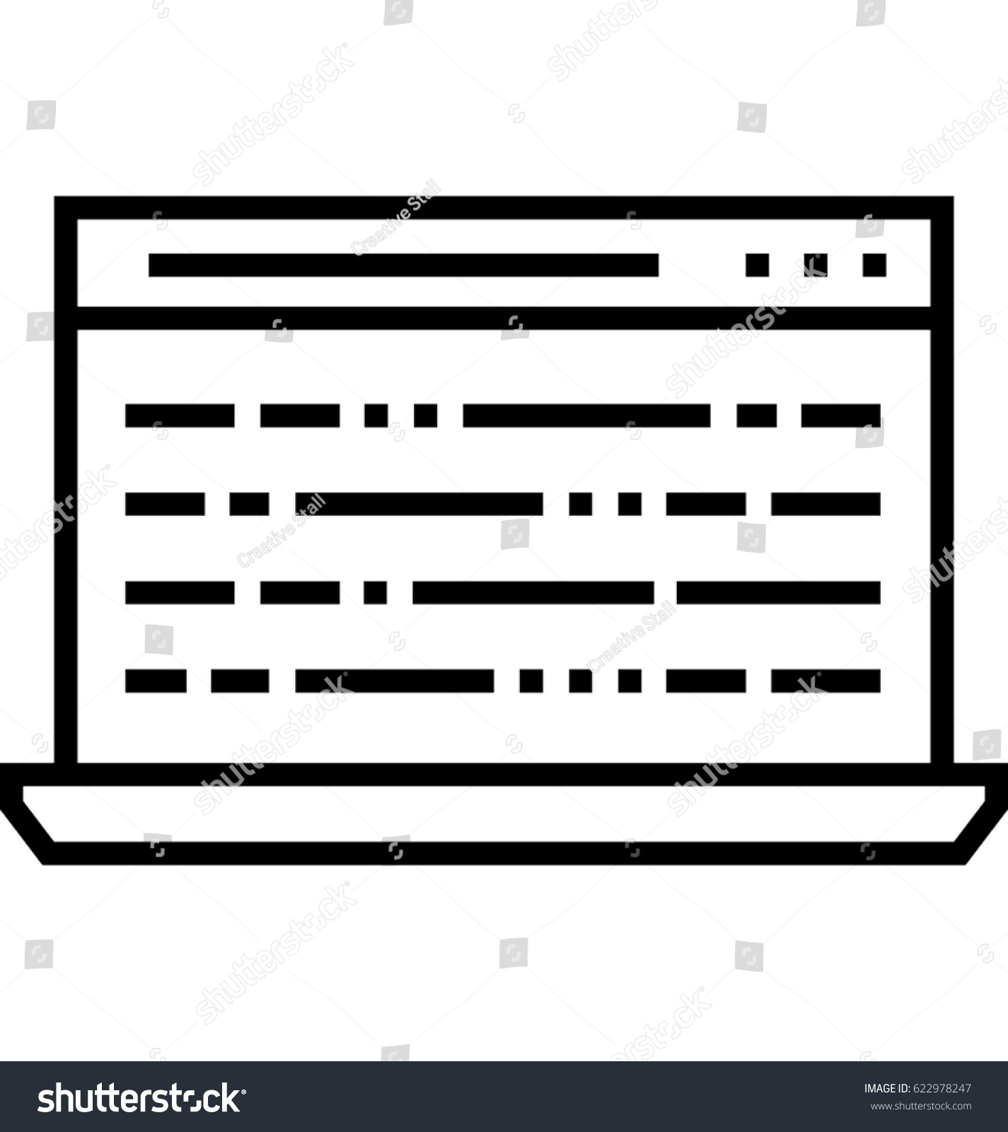 Source Code Programming Vector Icon: vector de stock (libre de regalías ...