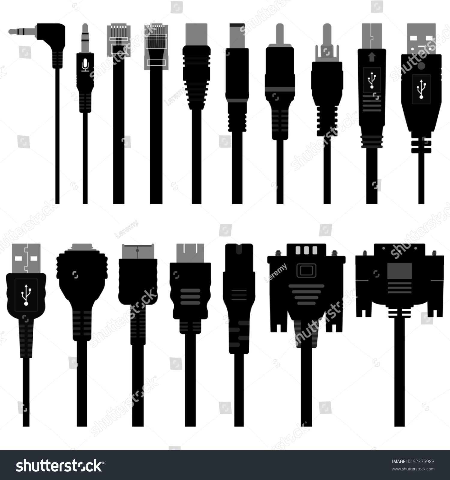Cable Wire Computer Stock Vector (Royalty Free) 62375983 | Shutterstock