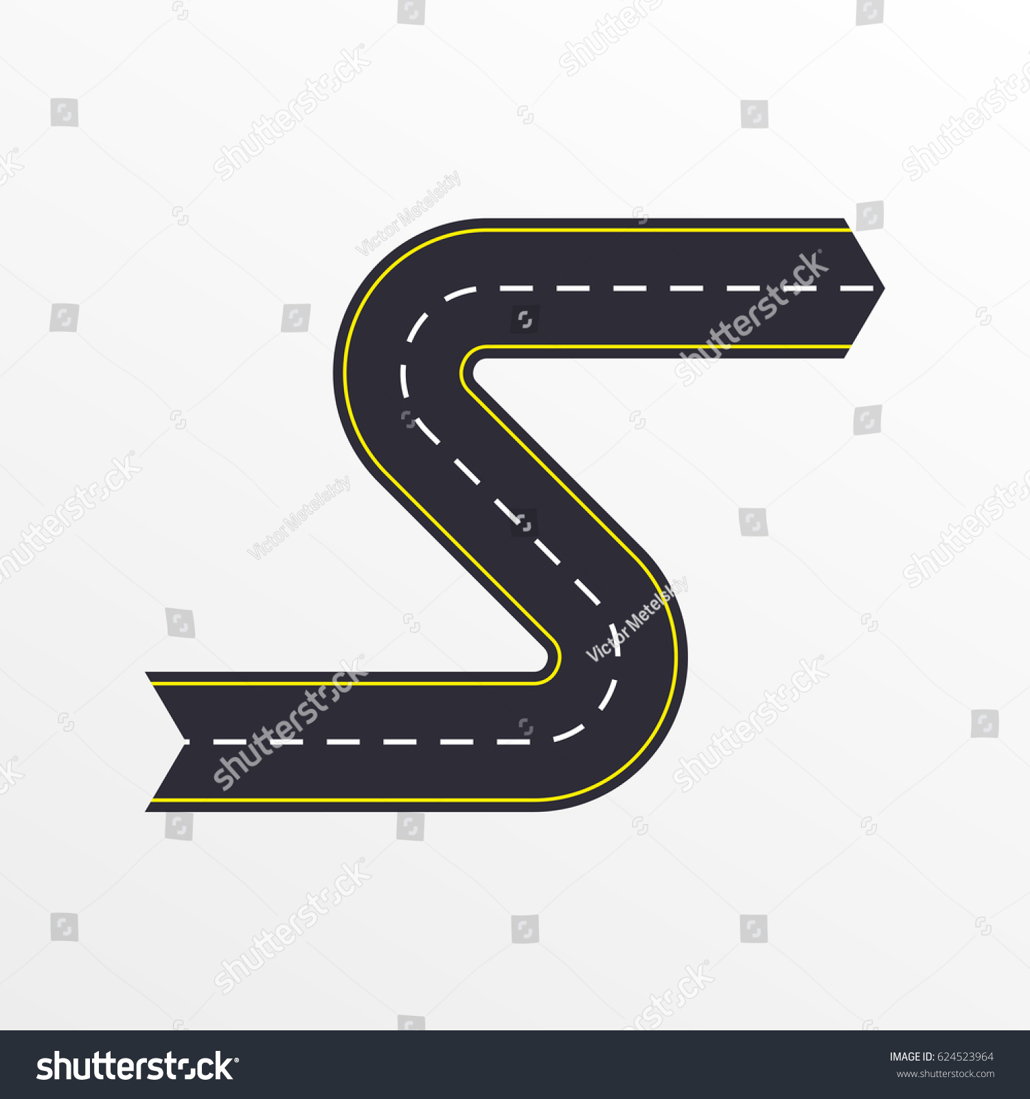 Winding Road Arrow Form Zig Zag Stock Vector (Royalty Free) 624523964 ... Winding Road Arrow Form Zig Zag Stock Vector (Royalty Free) 624523964 ...