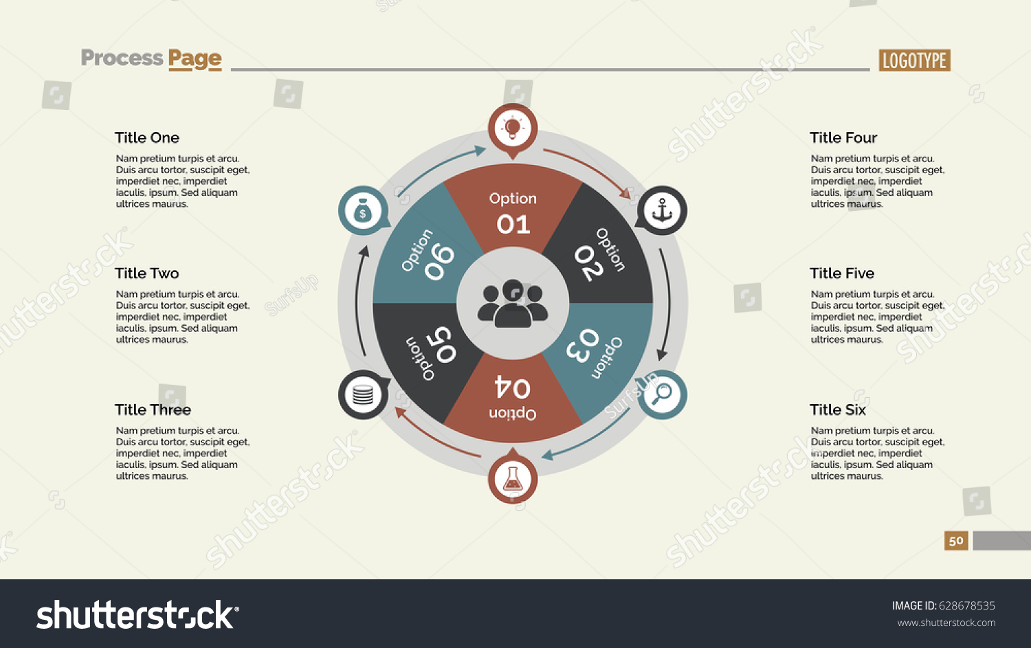 Six Options Cycle Slide Template Stock Vector (Royalty Free) 628678535 ... Six Options Cycle Slide Template Stock Vector (Royalty Free) 628678535 ...