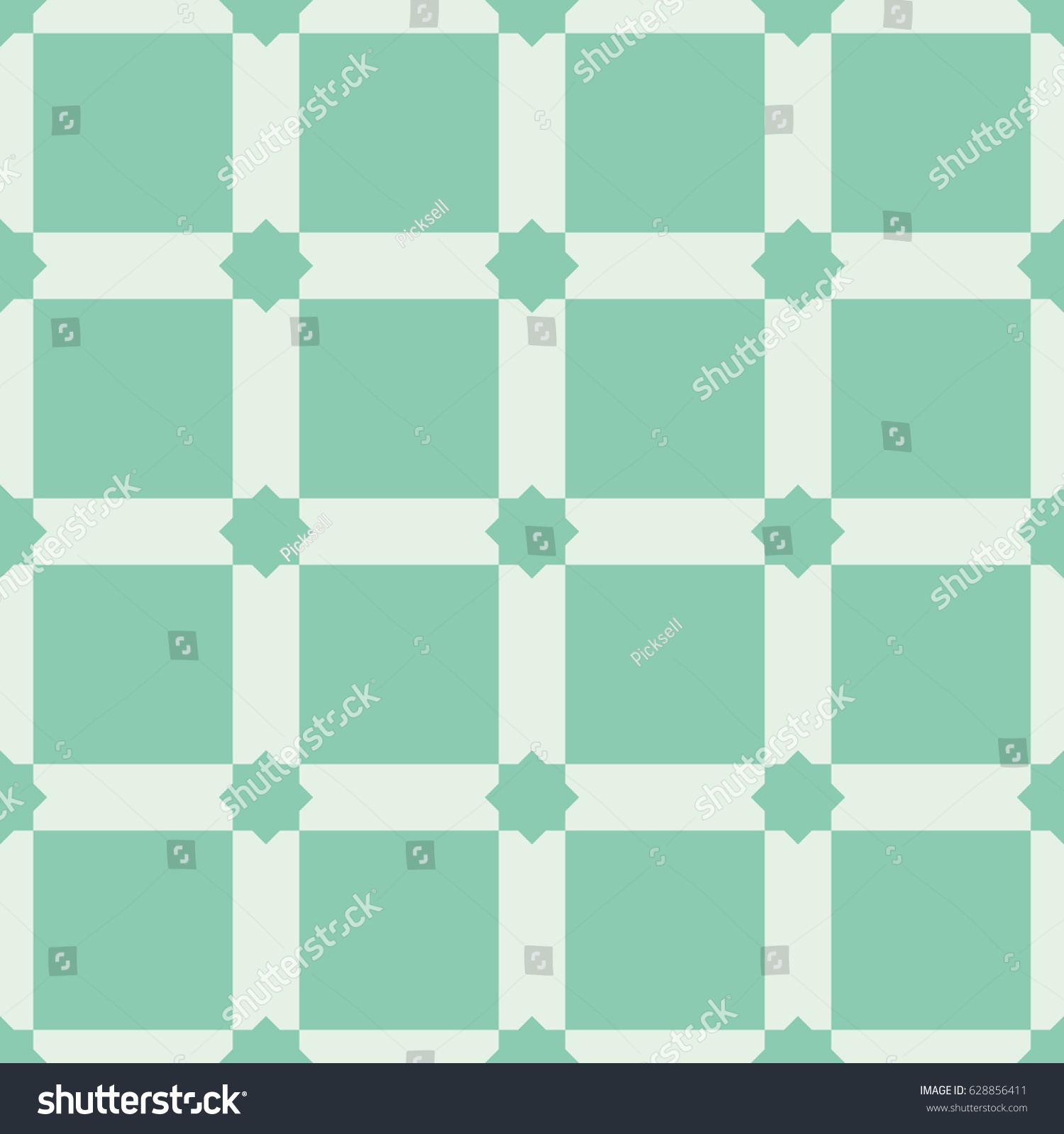 Seamless Turquoise Octagonal Star Square Tiles Stock Vector (Royalty ...