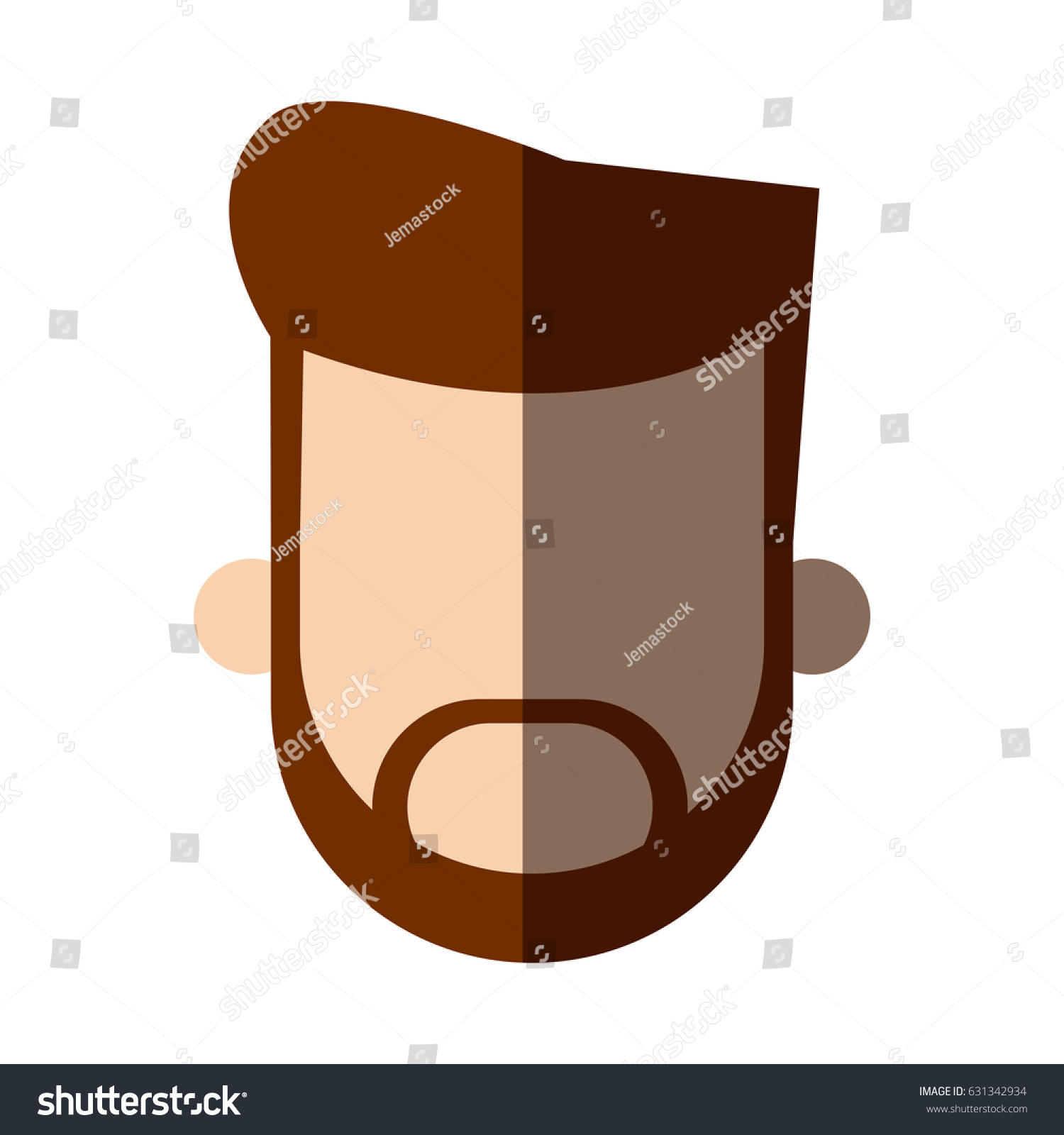 Faceless Head Beard Man People Image Stock Vector Royalty Free
