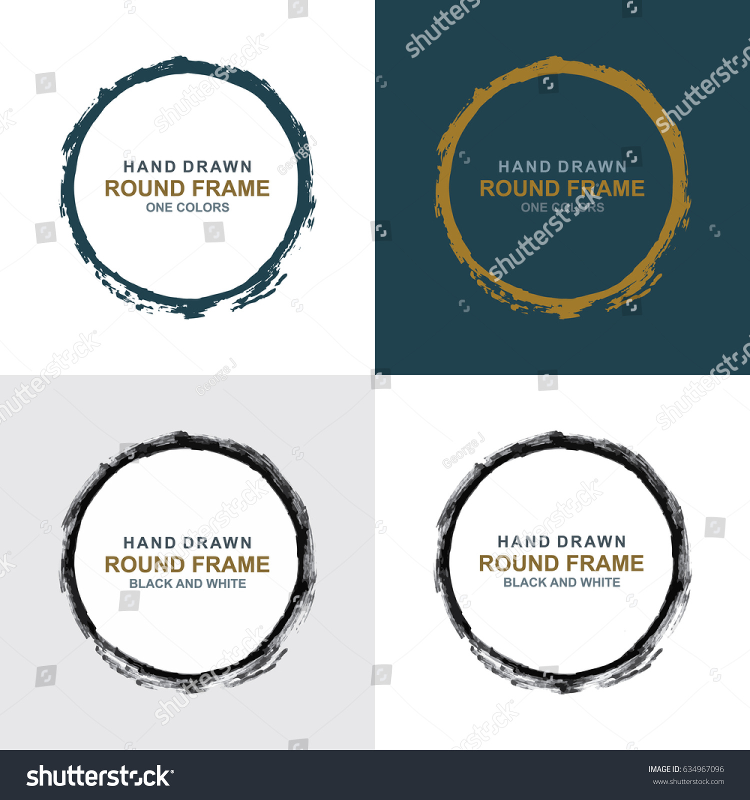 Hand Drawn Scribble Circle Frames Set Stock Vector (Royalty Free ...