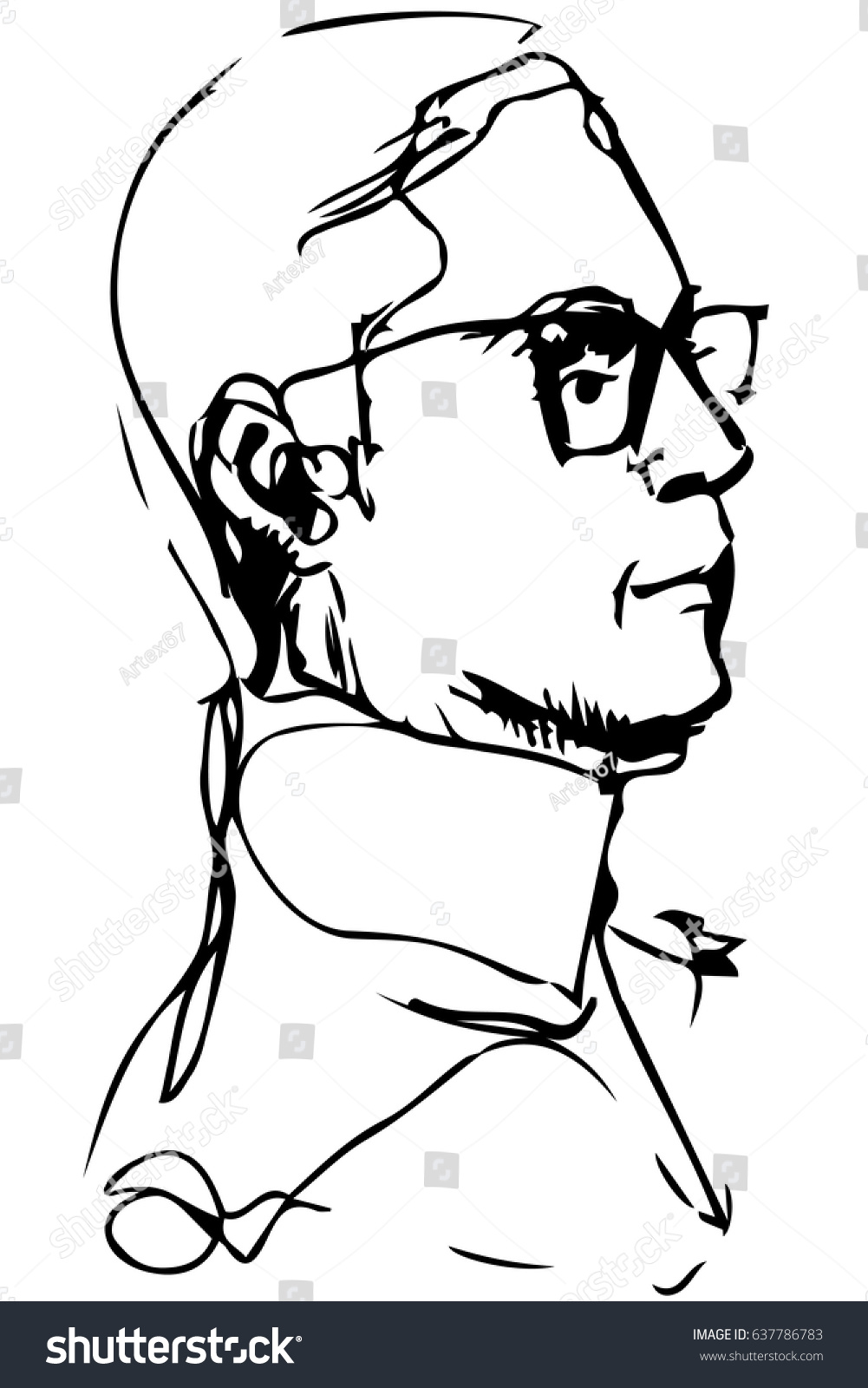 Vector Clipart Adult Man Glasses Profile เวกเตอร์สต็อก ปลอดค่าลิขสิทธิ์ 637786783 Shutterstock