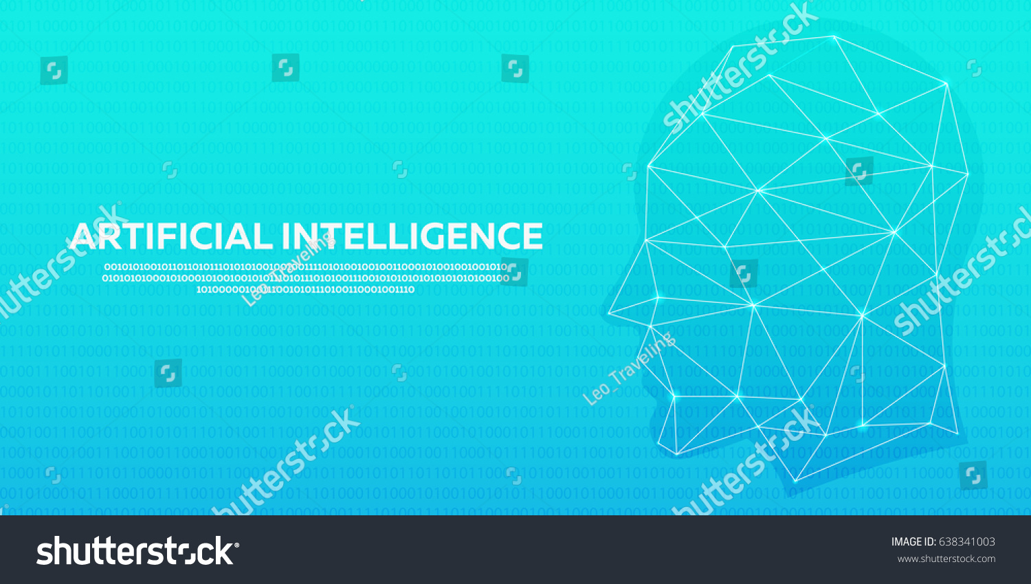 Artificial Intelligence Cybernetic Brain Binary Code Stock Vector (Royalty Free) 638341003 ...