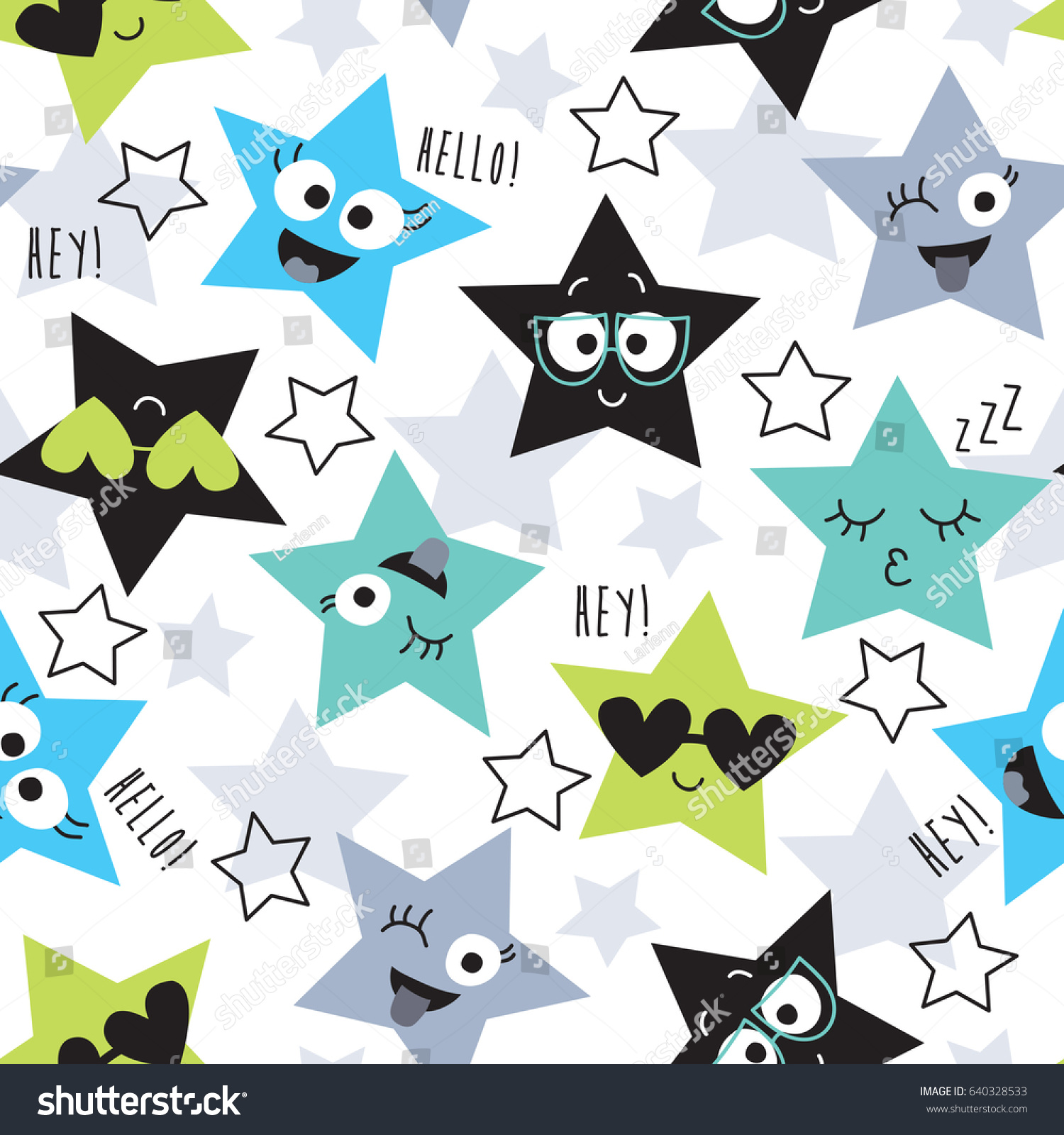Seamless Colorful Star Pattern Vector Illustration Stock Vector