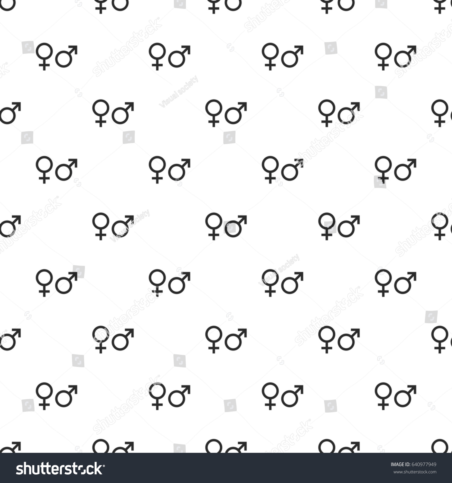 Male Female Sex Symbol Seamless Pattern 스톡 벡터 로열티 프리 640977949