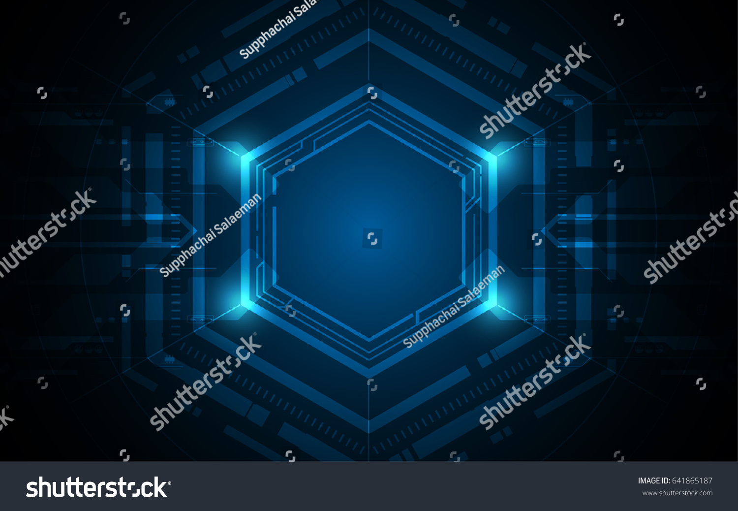 Hexagonal Futuristic Sci Fi Pattern Stock Vector (Royalty Free ...
