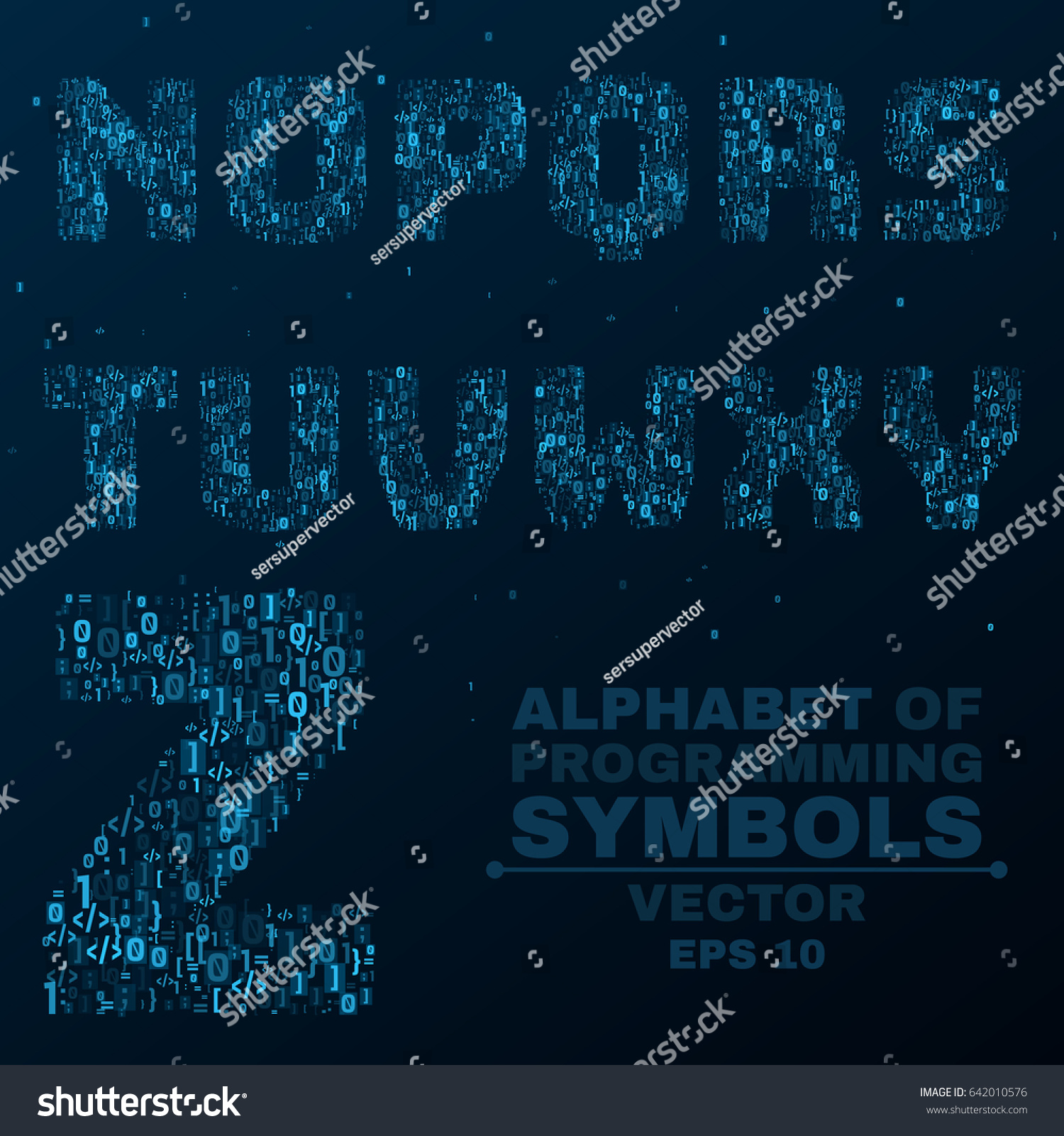 Alphabet Symbols Program Code Programming Design Stock Vector (royalty