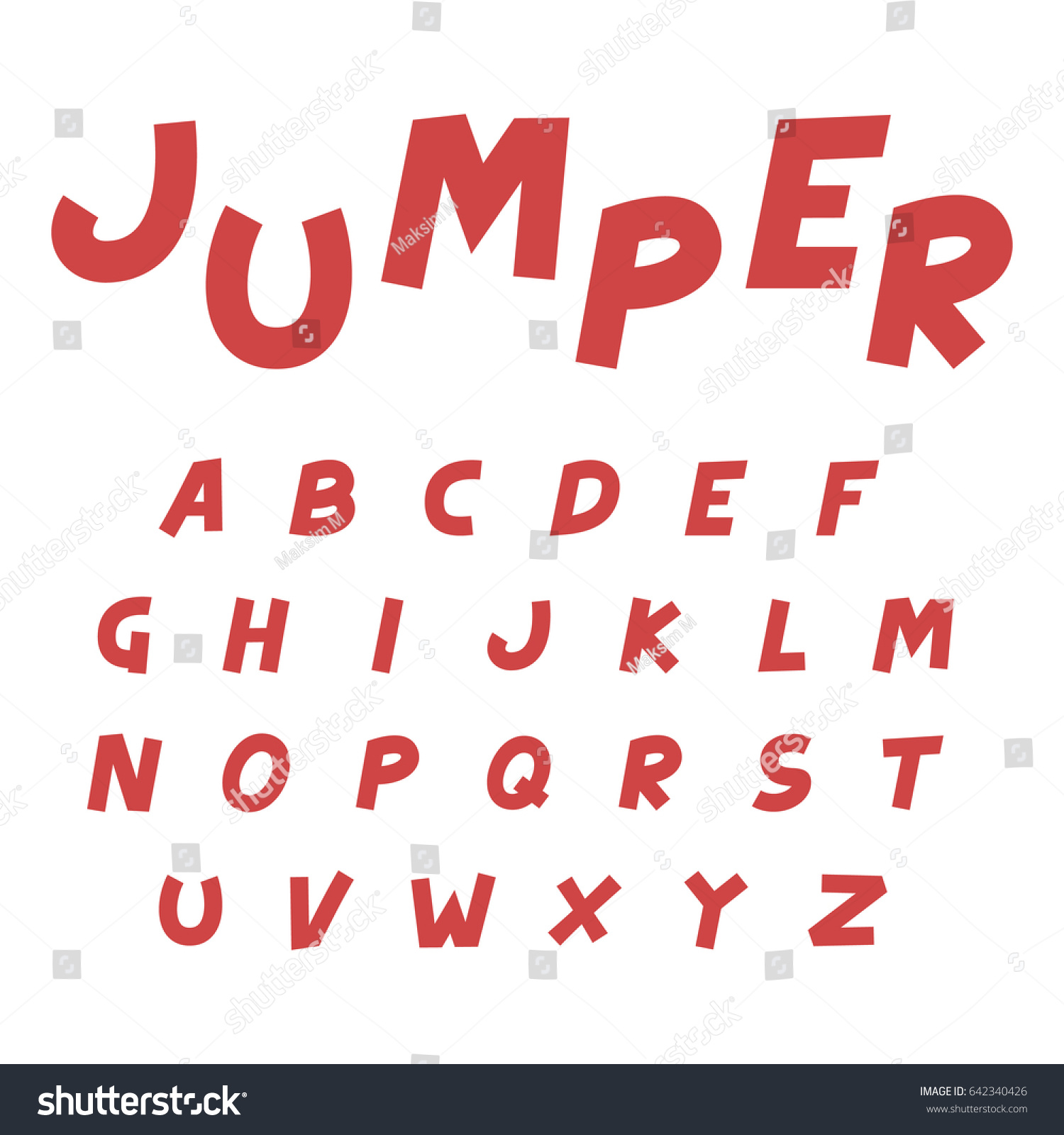 Comic Style Font Vector Alphabet Stock Vector Royalty Free 642340426