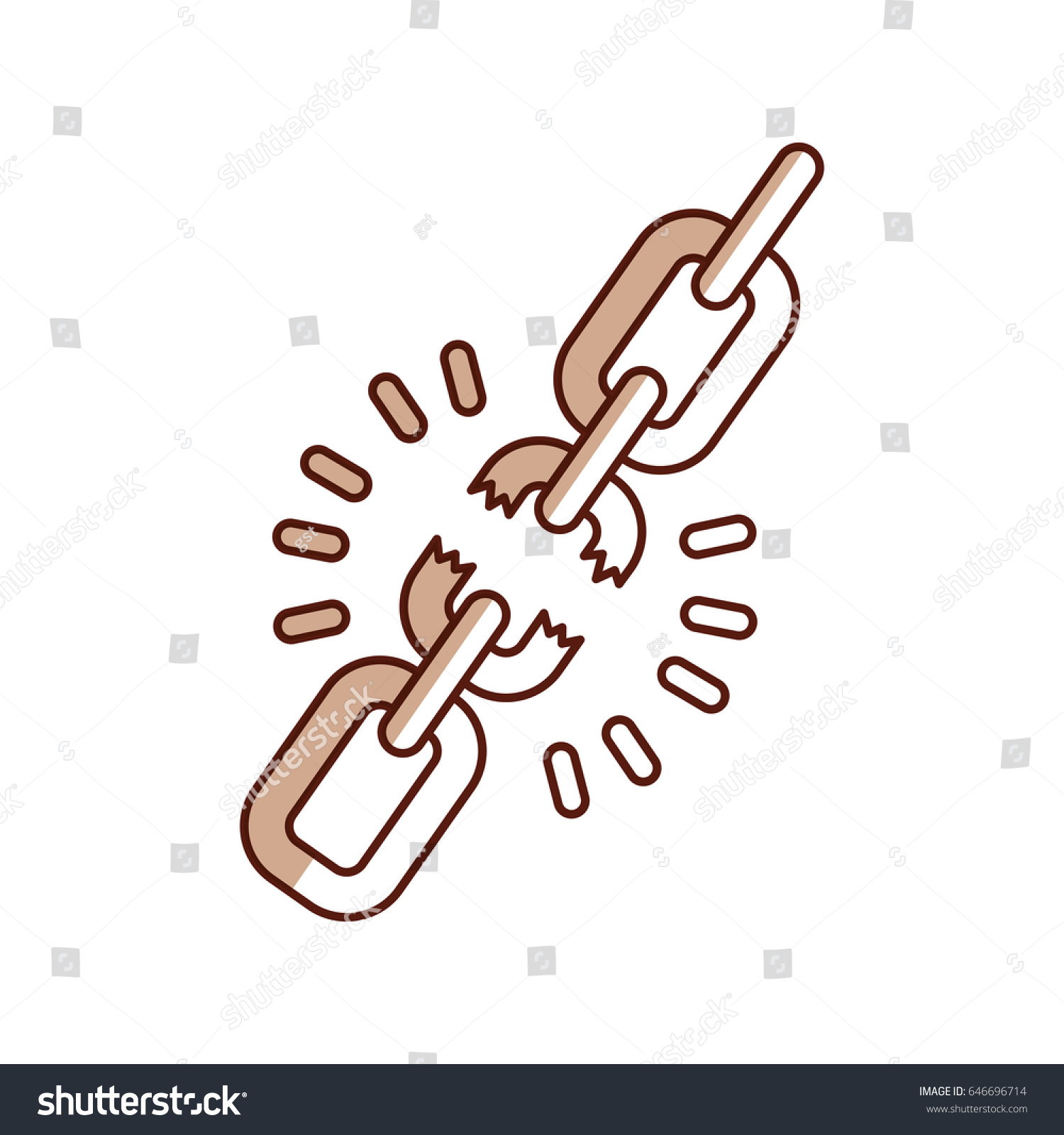 Broken Chain Isolated Icon Stock Vector Royalty Free 646696714