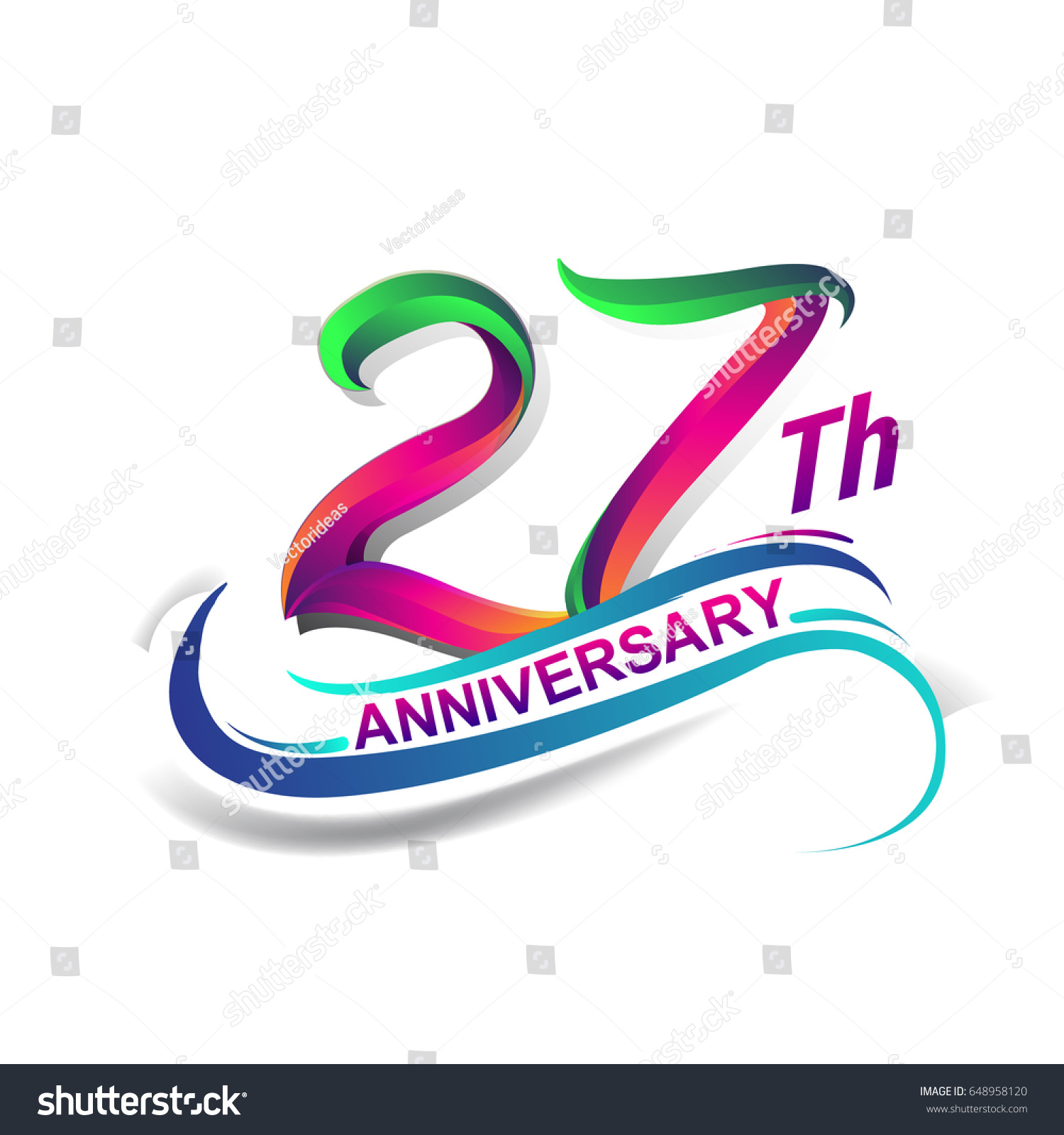 27th Anniversary Celebration Logotype Green Red Stock Vector (Royalty ... 27th Anniversary Celebration Logotype Green Red Stock Vector (Royalty ...