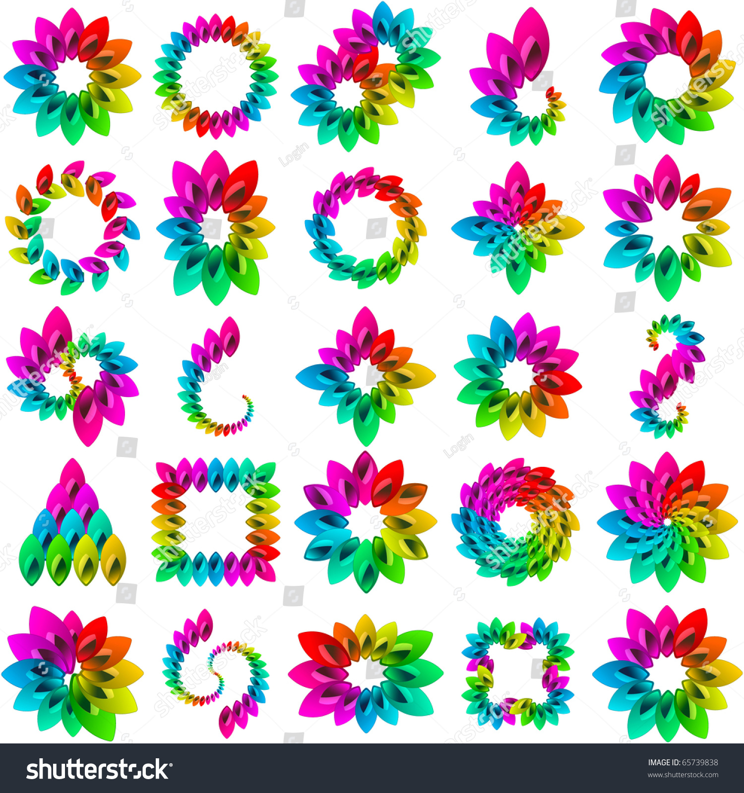 Rainbow Design Elements Vector Set Stock Vector (Royalty Free) 65739838 ...