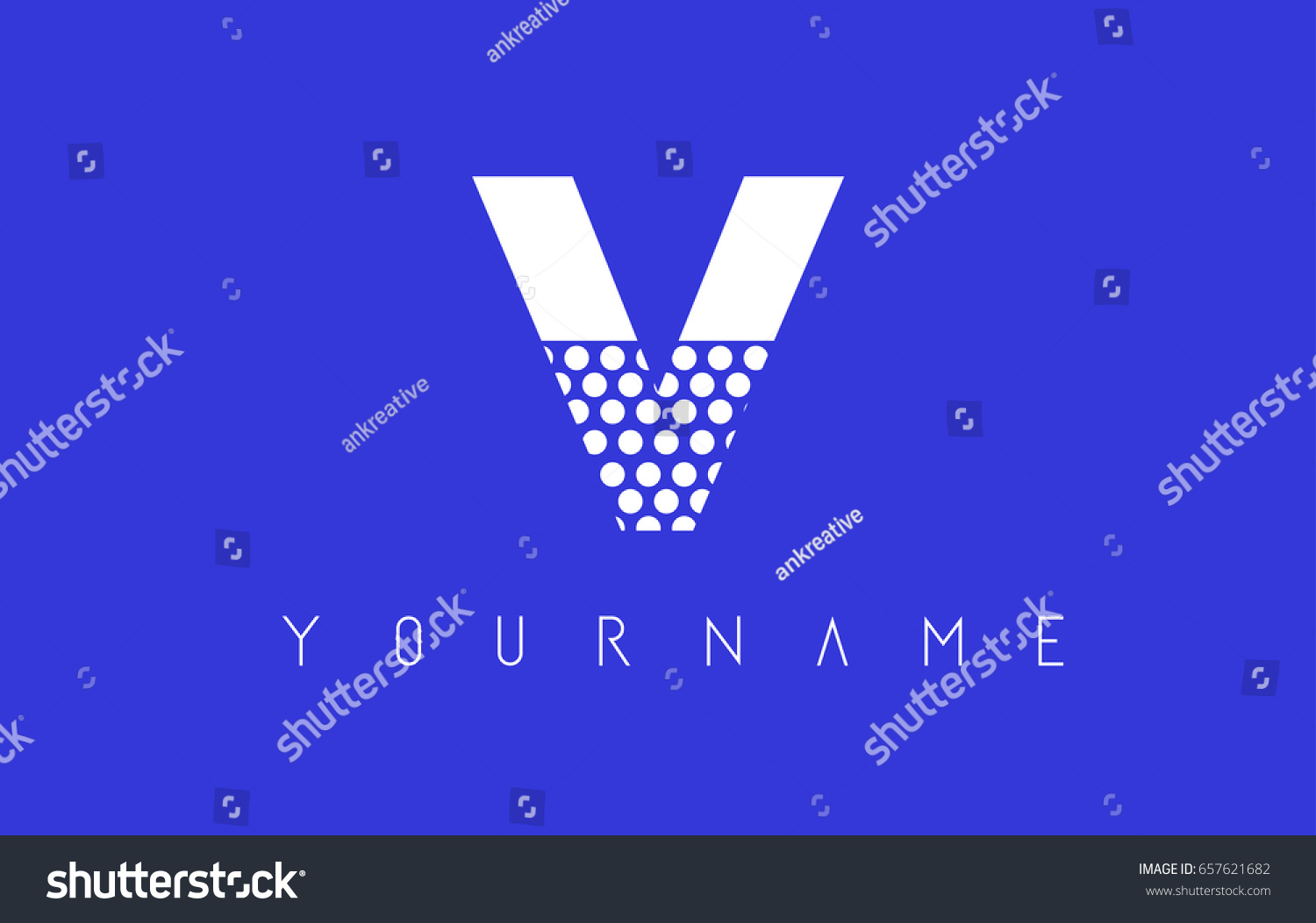 V Dotted Pattern Letter Logo Design Stock Vector (Royalty Free ...