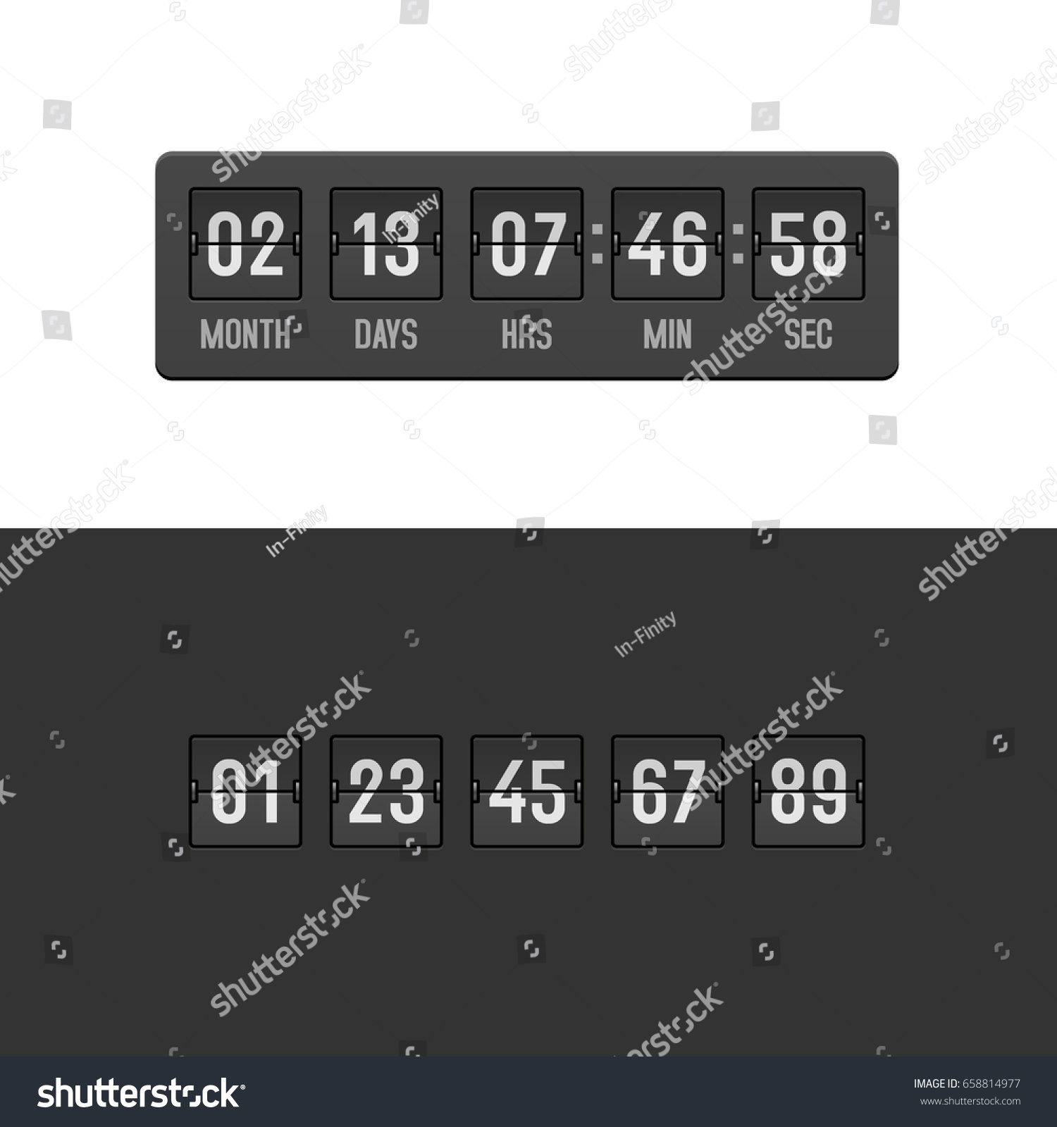 Countdown Clock Timer Set Vector Stock Vector (Royalty Free) 658814977 ...