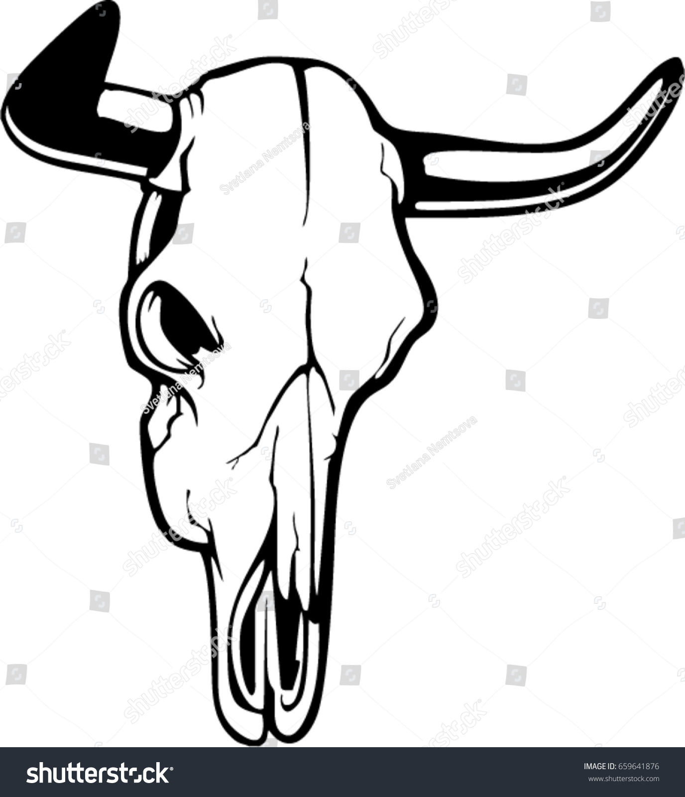 Cow Skull Horns Vector 库存矢量图（免版税）659641876 Shutterstock