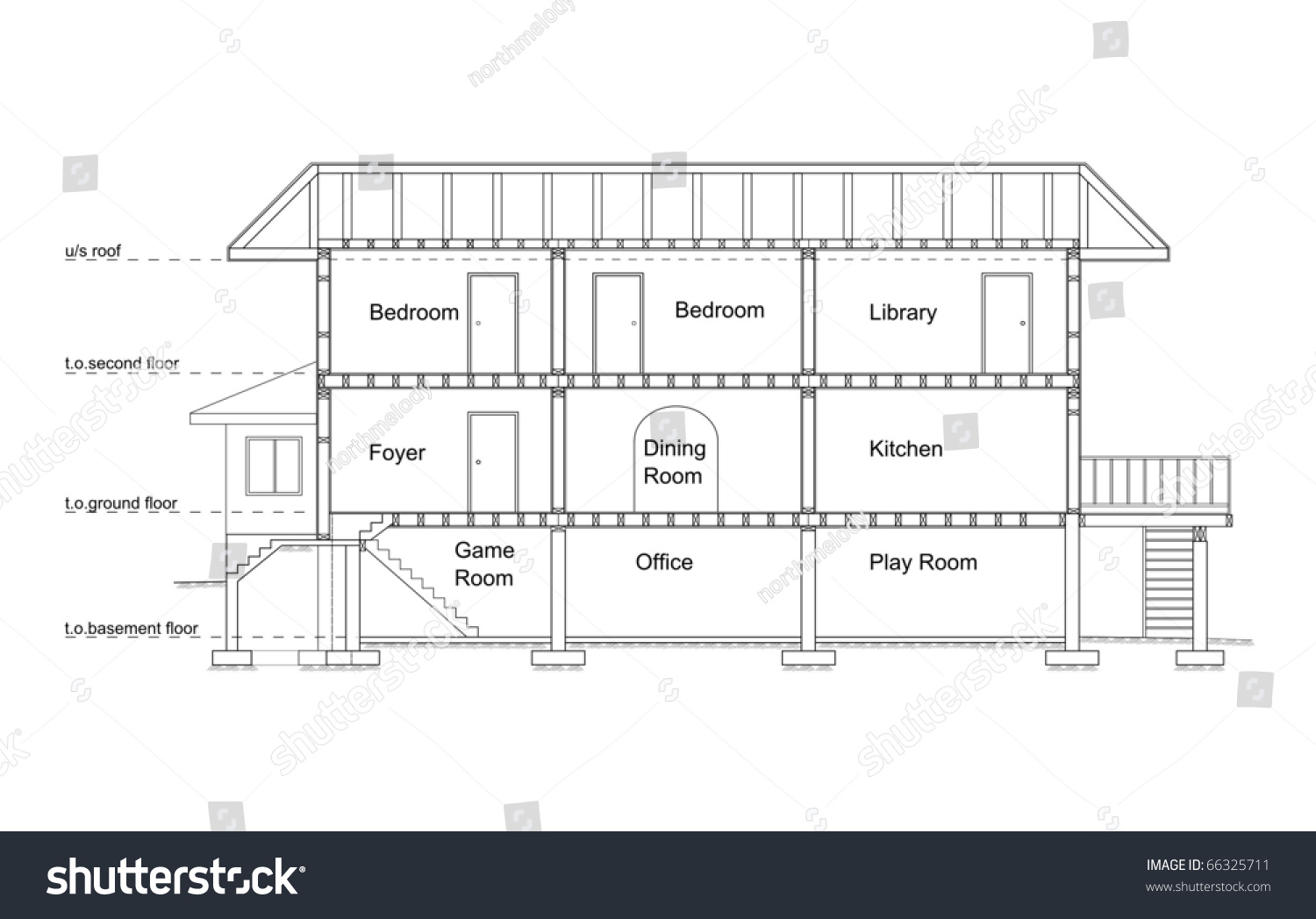 Vector Shows Crosssection House Basement Wood Stock Vector (Royalty ... Vector Shows Crosssection House Basement Wood Stock Vector (Royalty ...