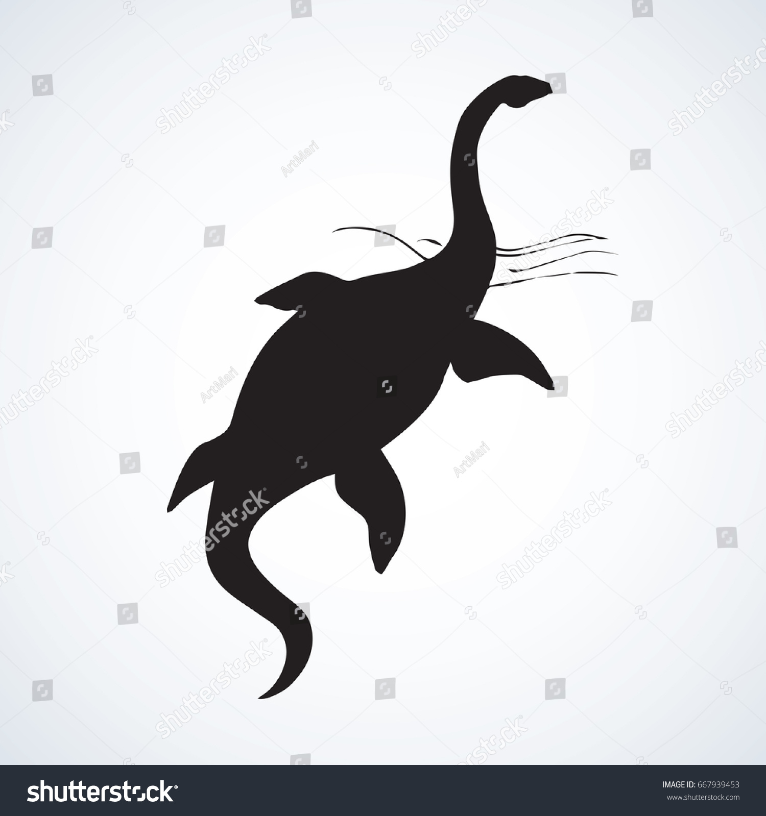 Triassic Period Huge Long Styxosaurus Dinosauria Stock Vector Royalty