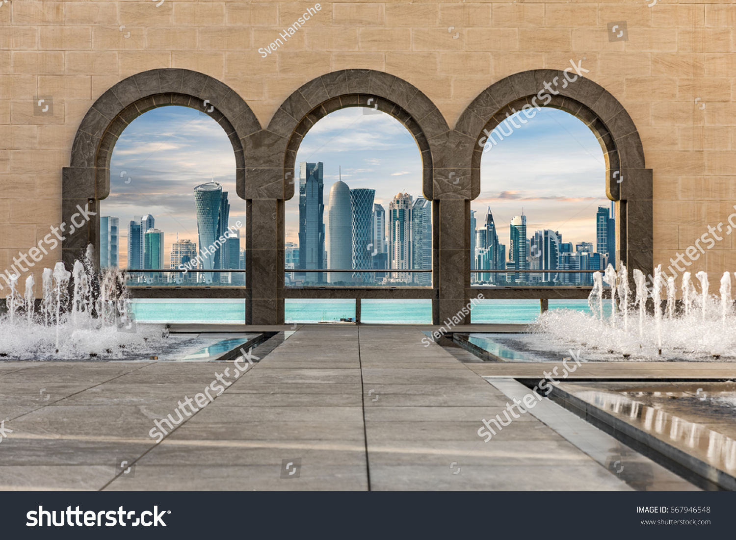Skyline Doha Qatar Seen Through Arches Stock Photo 667946548 | Shutterstock Skyline Doha Qatar Seen Through Arches Stock Photo 667946548 | Shutterstock