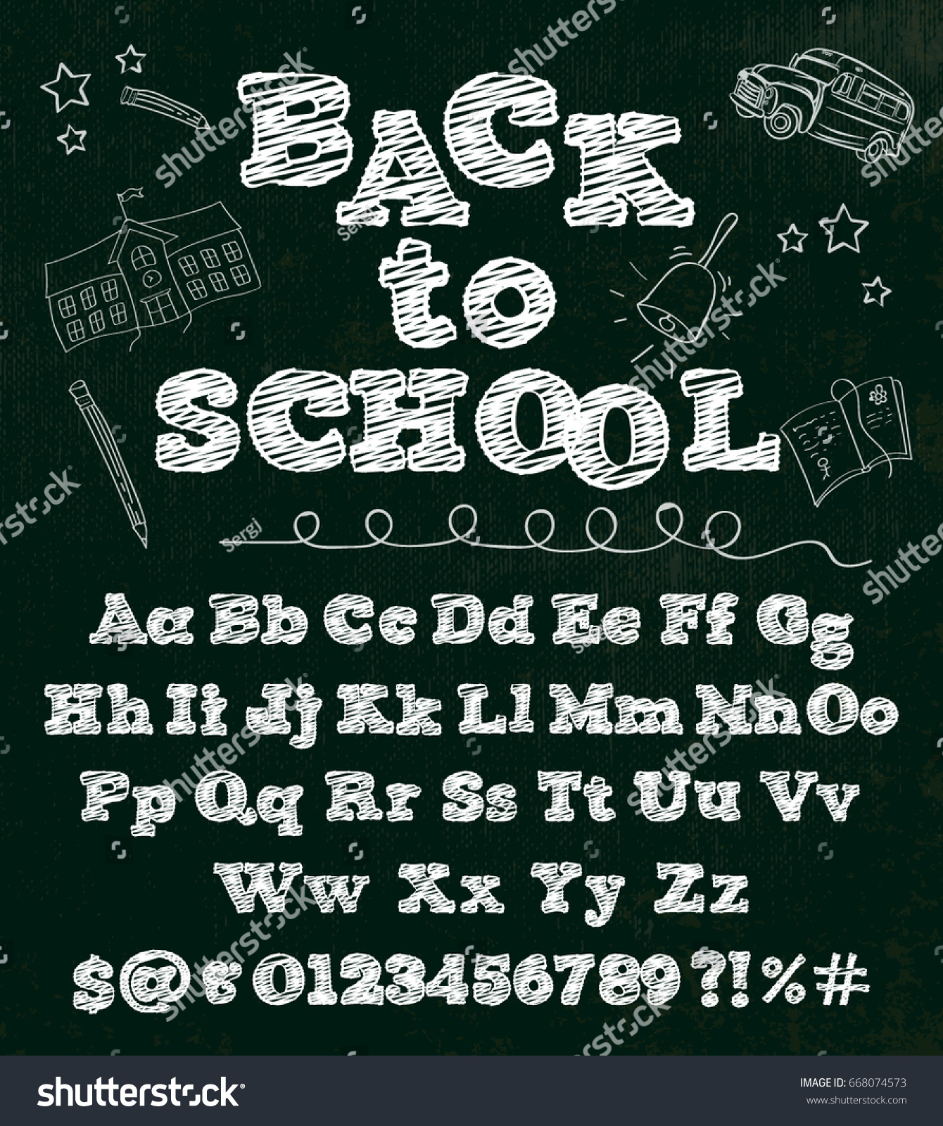 Back School Chalkboard Font Vector Hand Stock Vector (Royalty Free ... Back School Chalkboard Font Vector Hand Stock Vector (Royalty Free ...