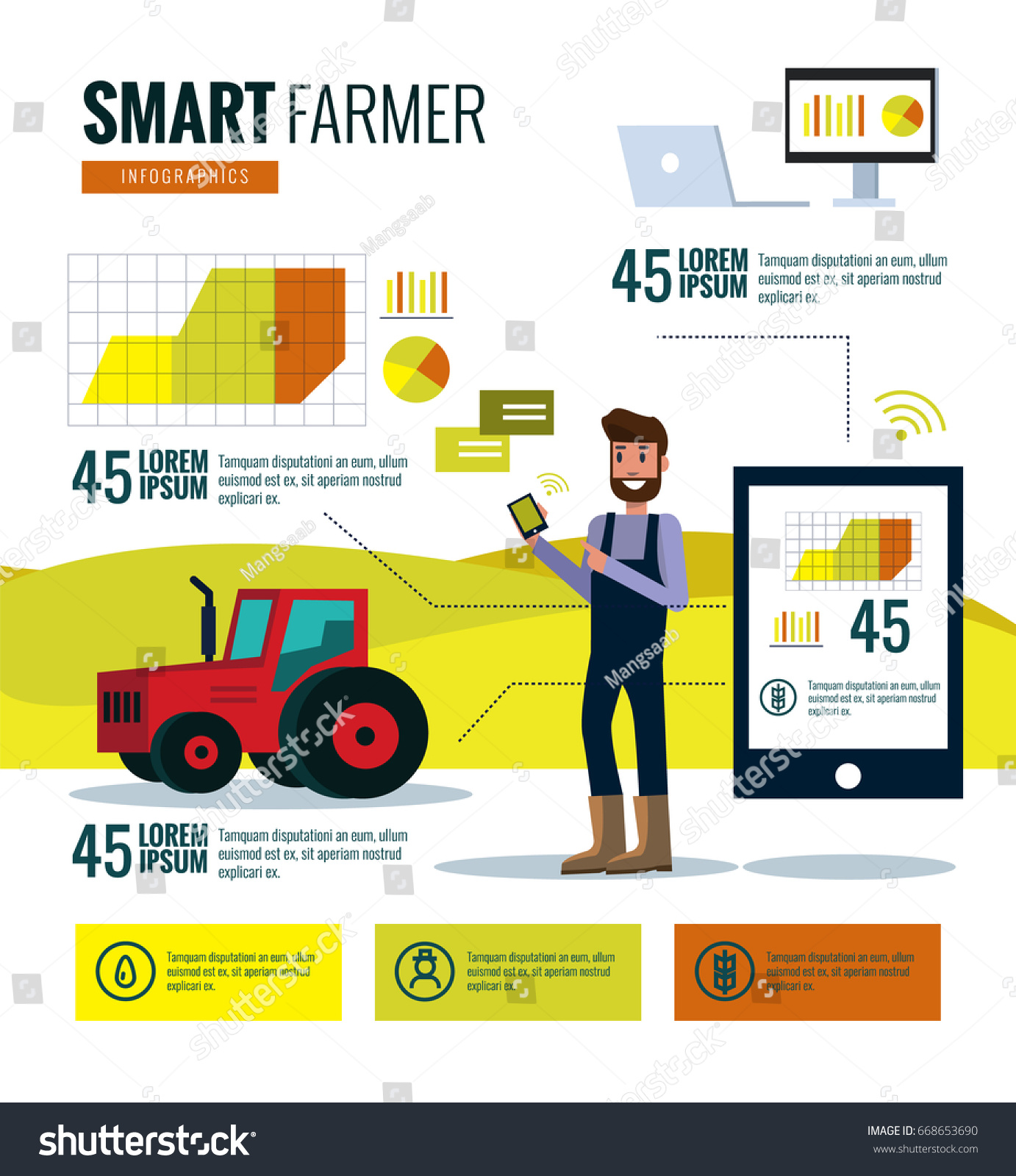 Smart Farmer Infographics Farm Data Analysis Stock Vector (Royalty Free ... Smart Farmer Infographics Farm Data Analysis Stock Vector (Royalty Free ...