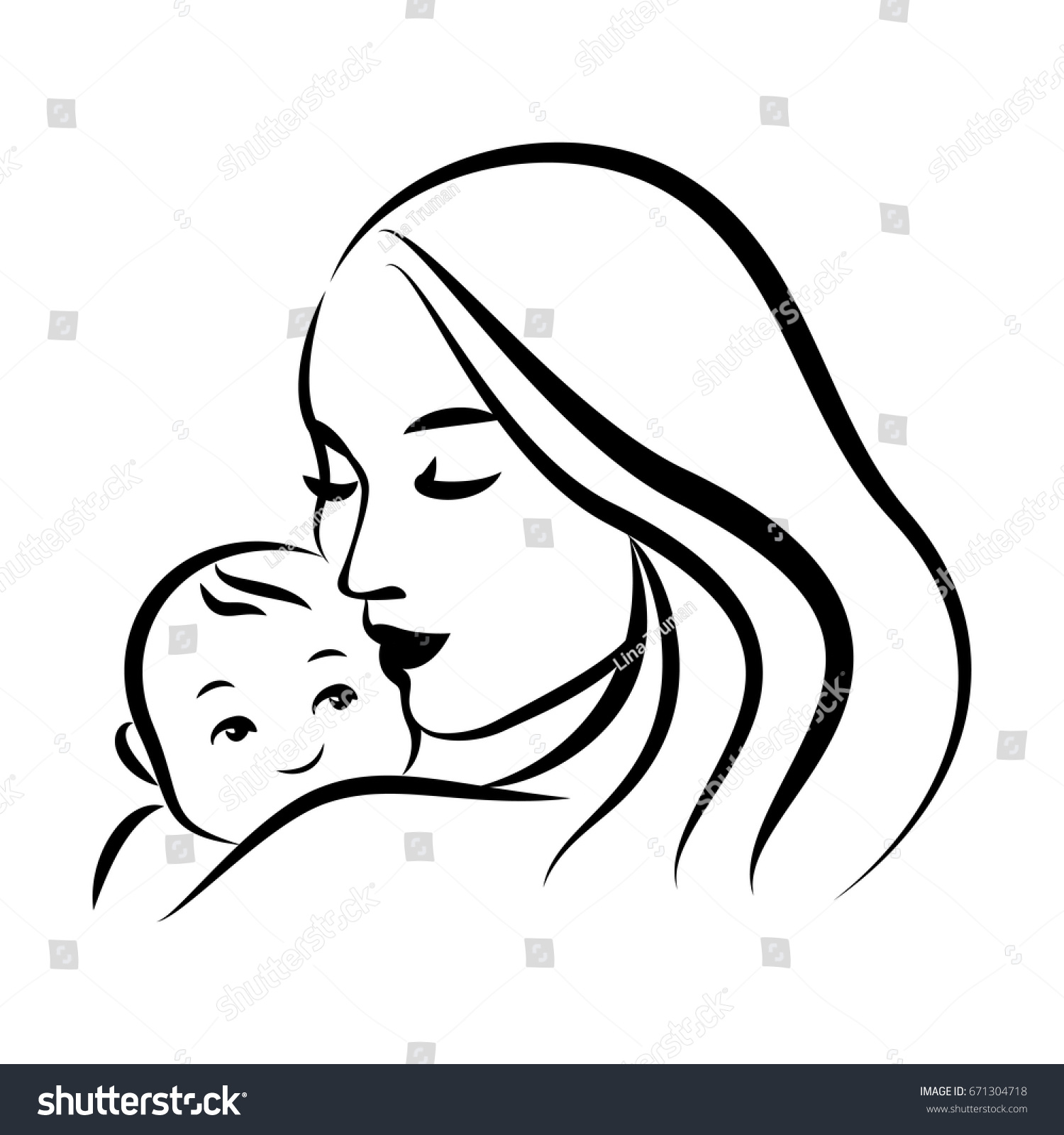 Mother Her Baby Stylized Outline Symbol Stock Vector (Royalty Free ... Mother Her Baby Stylized Outline Symbol Stock Vector (Royalty Free ...