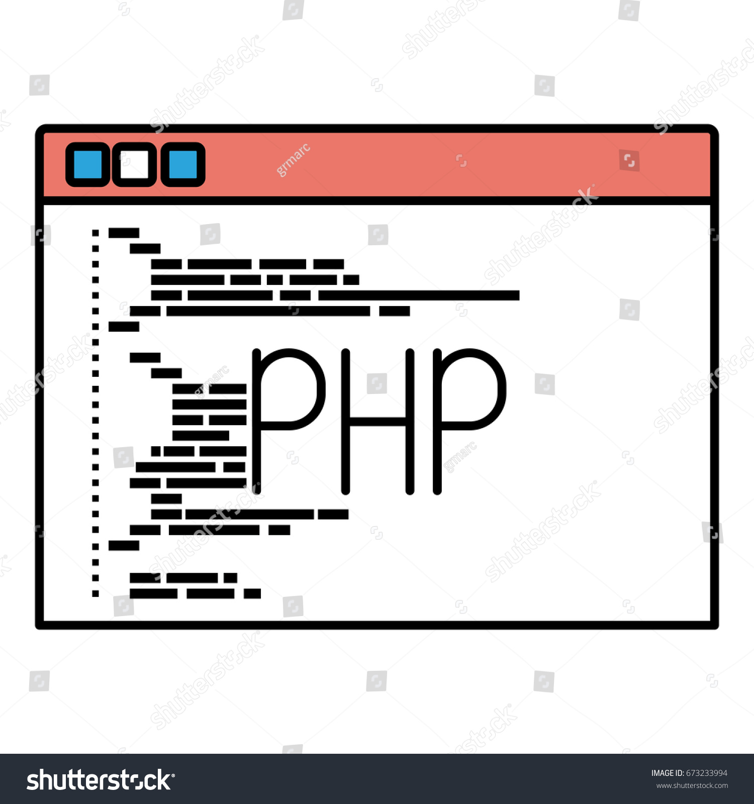 Silhouette Color Sections Programming Window Script Stock Vector Royalty Free 673233994