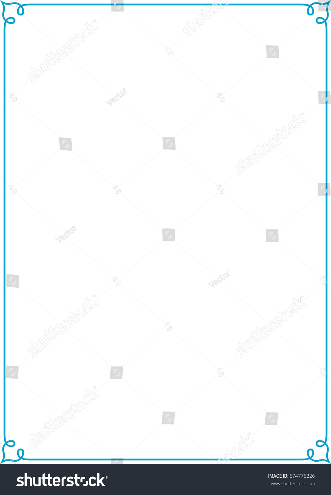Blue Border Frame Vector Vintage Stock Vector Royalty Free 674775226 Shutterstock