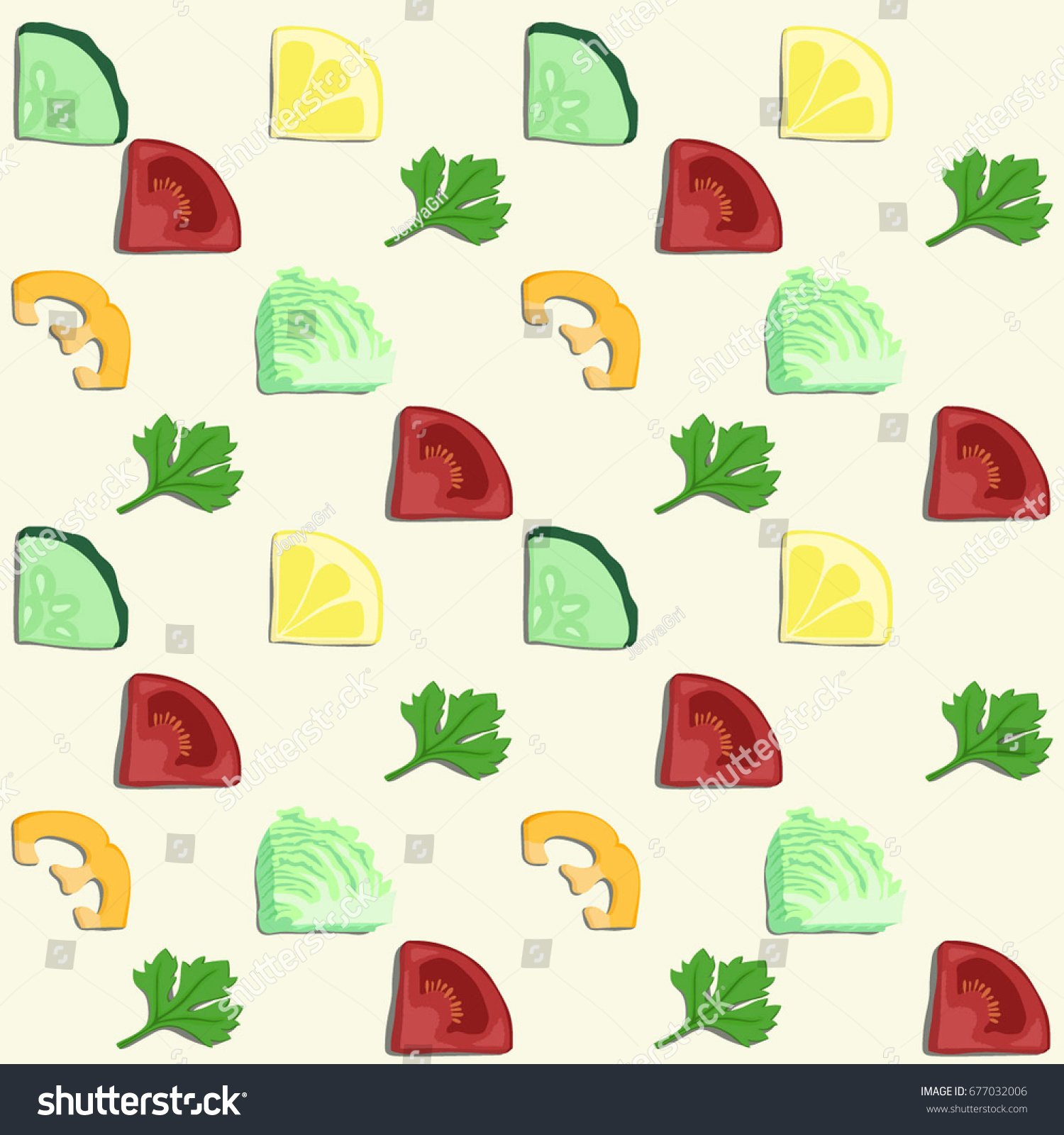 Vegetable Repeating Pattern Stock Vector (Royalty Free) 677032006 ...