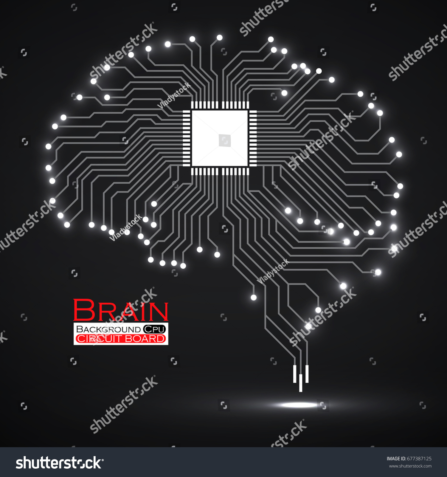 Abstract Technological Glowing Brain Cpu Circuit Stock Vector (Royalty ... Abstract Technological Glowing Brain Cpu Circuit Stock Vector (Royalty ...